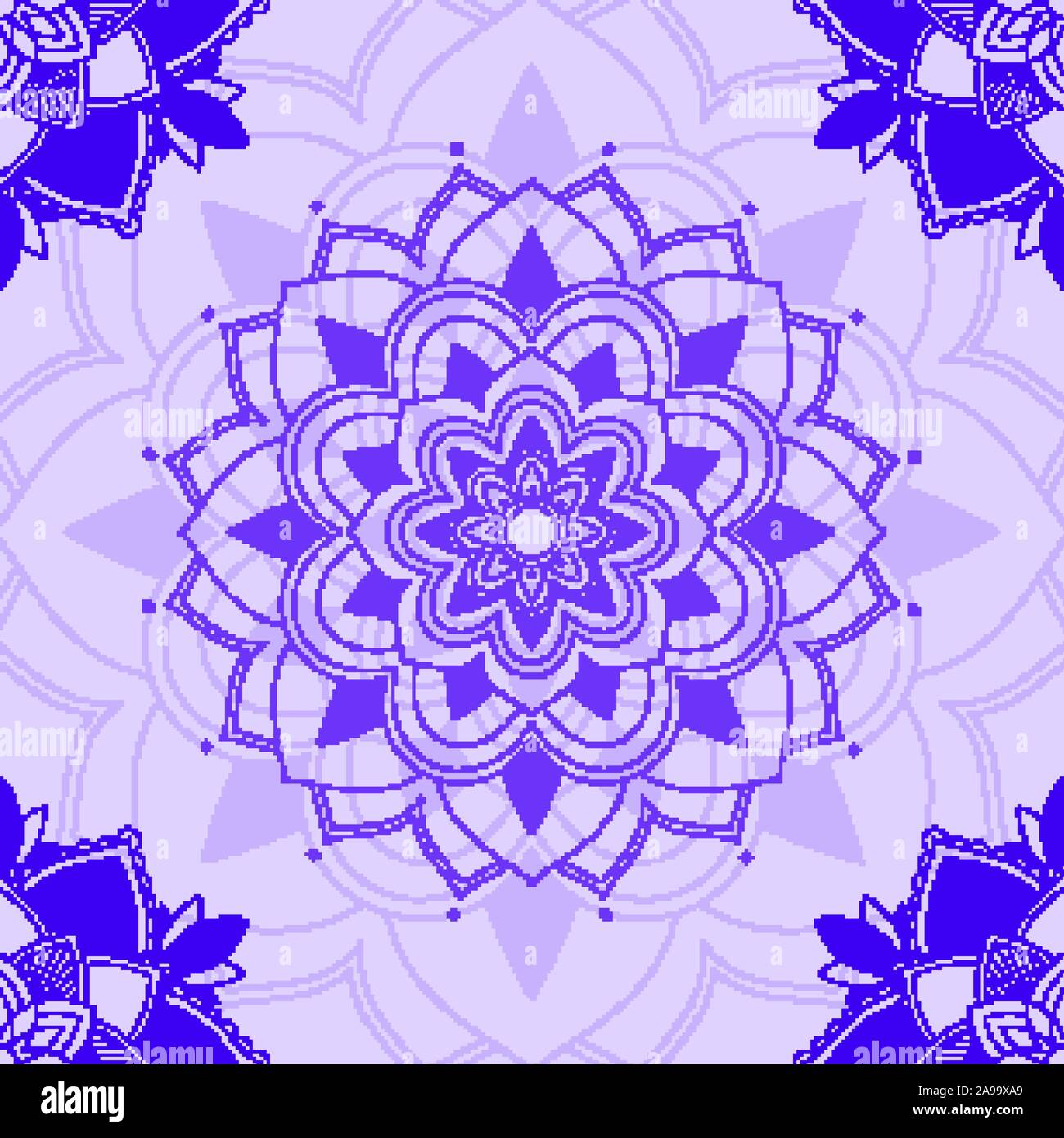 Mandala patterns on blue background illustration Stock Vector Image ...