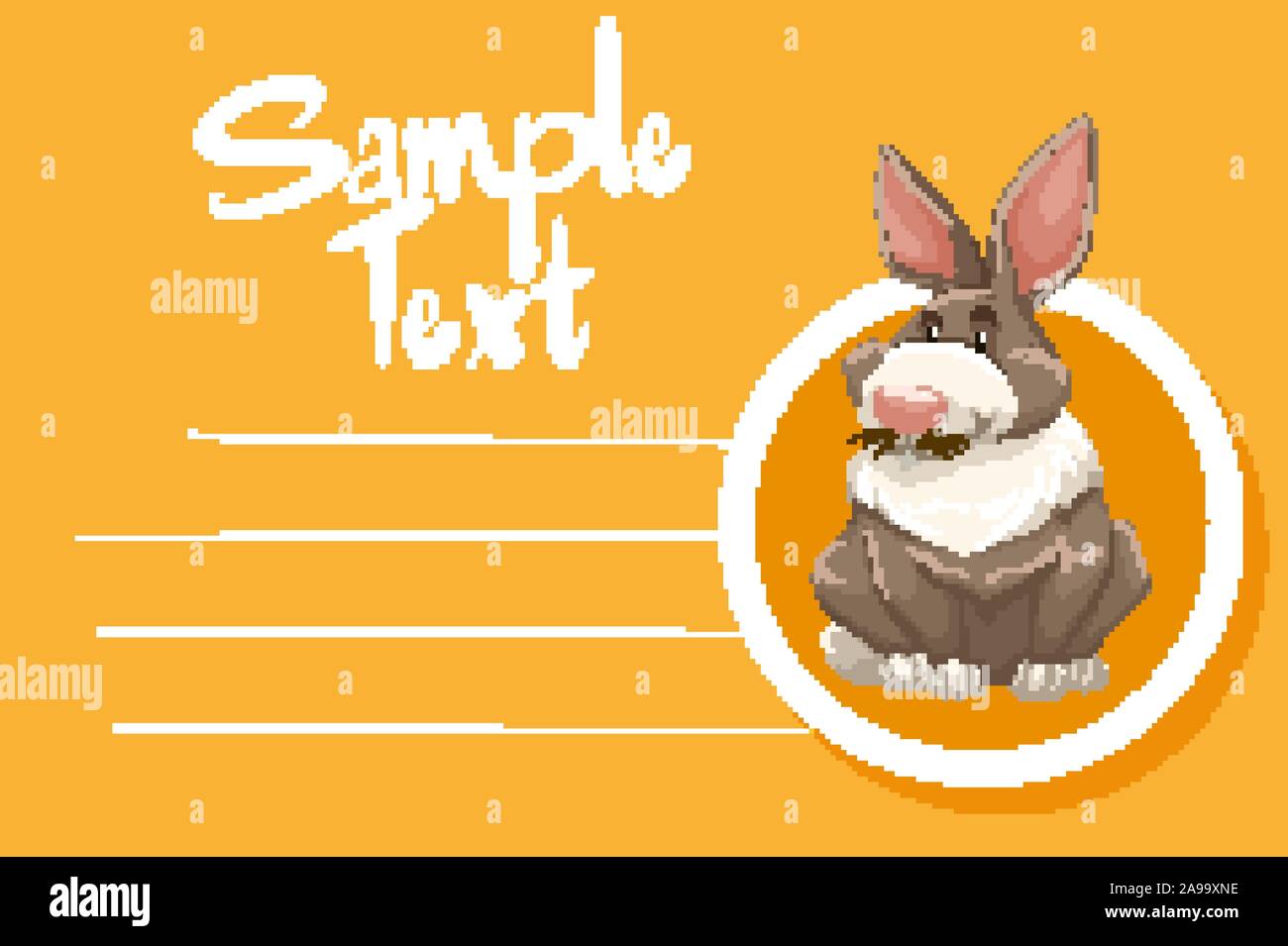 Note template with cute bunny illustration Stock Vector Image & Art - Alamy
