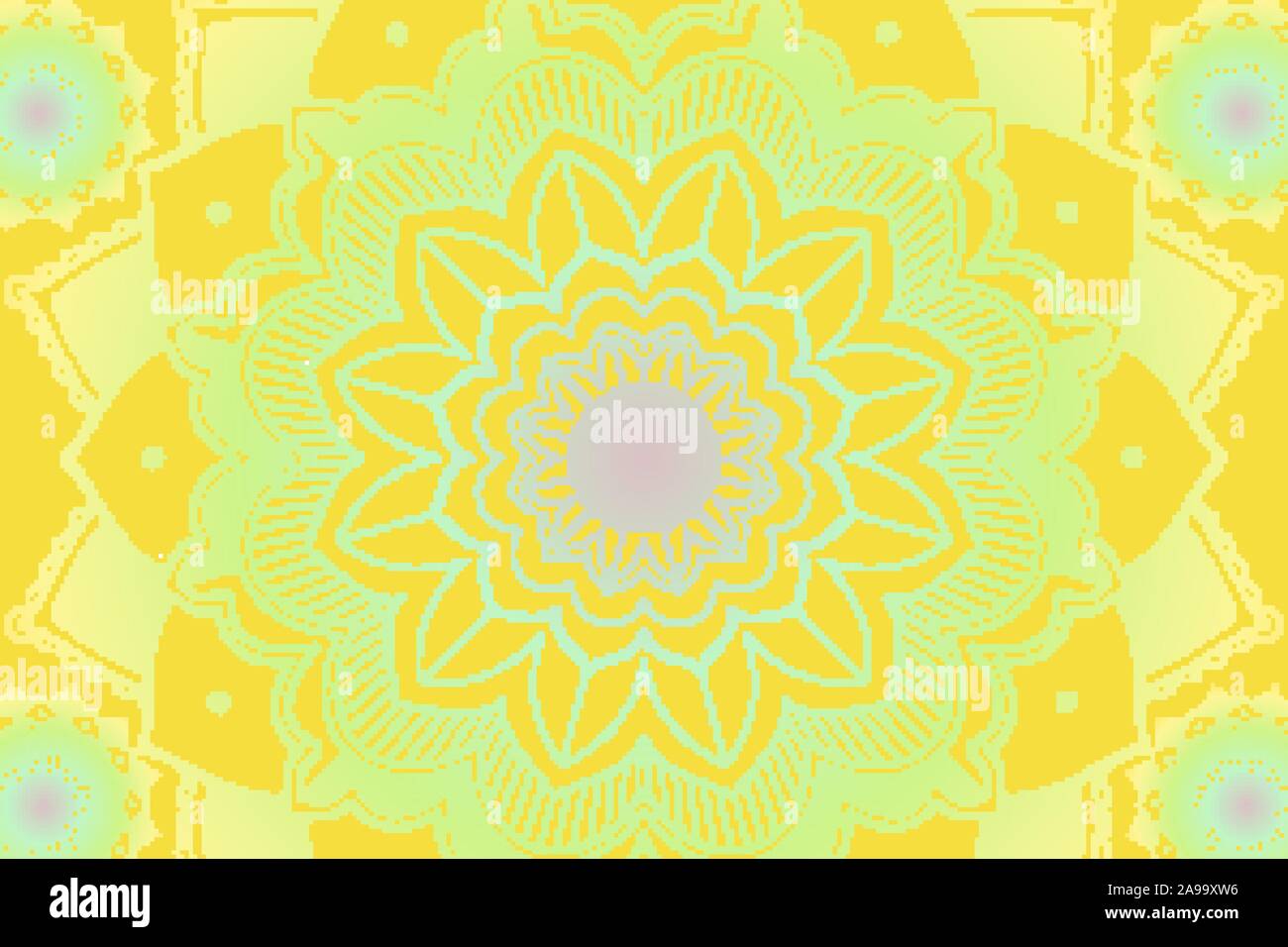 Mandala patterns on yellow background illustration Stock Vector Image ...