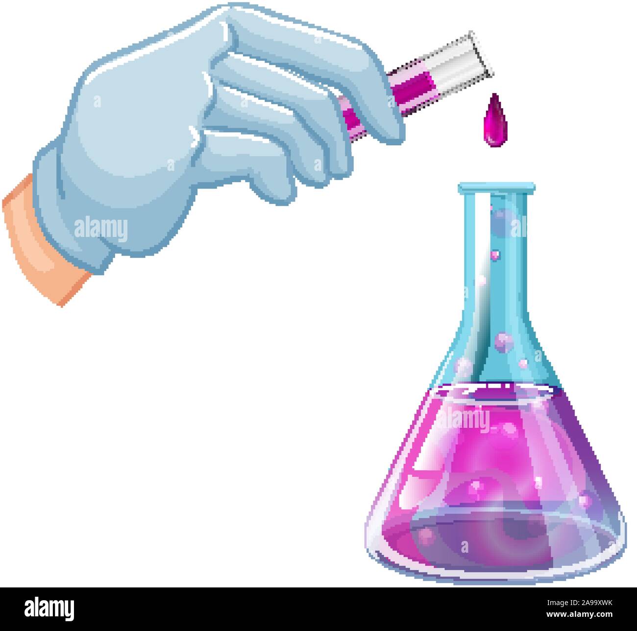 Beaker with pink liquid illustration Stock Vector Image & Art - Alamy
