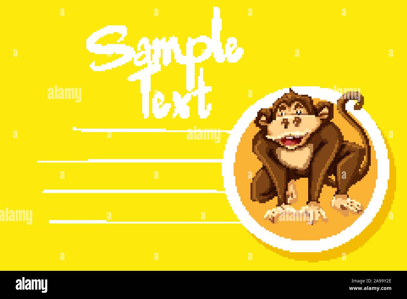 Card template with cute monkey illustration Stock Vector Image & Art ...