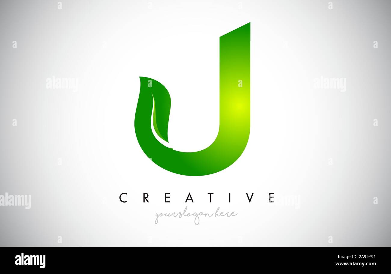J Leaf Letter Logo Icon Design in Green Colors. Eco Bio Letter Design ...