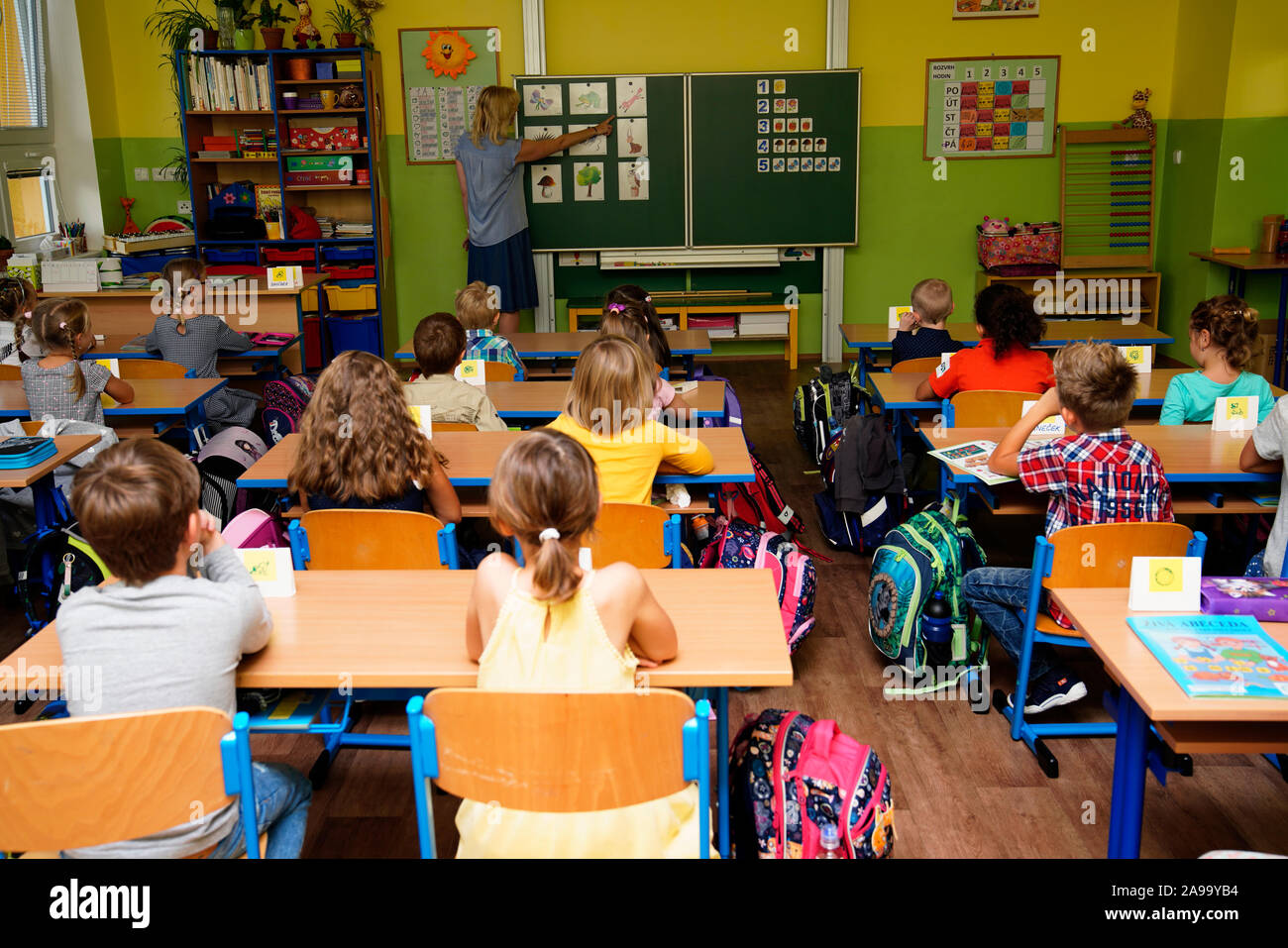 School year beginning, First Class Stock Photo - Alamy
