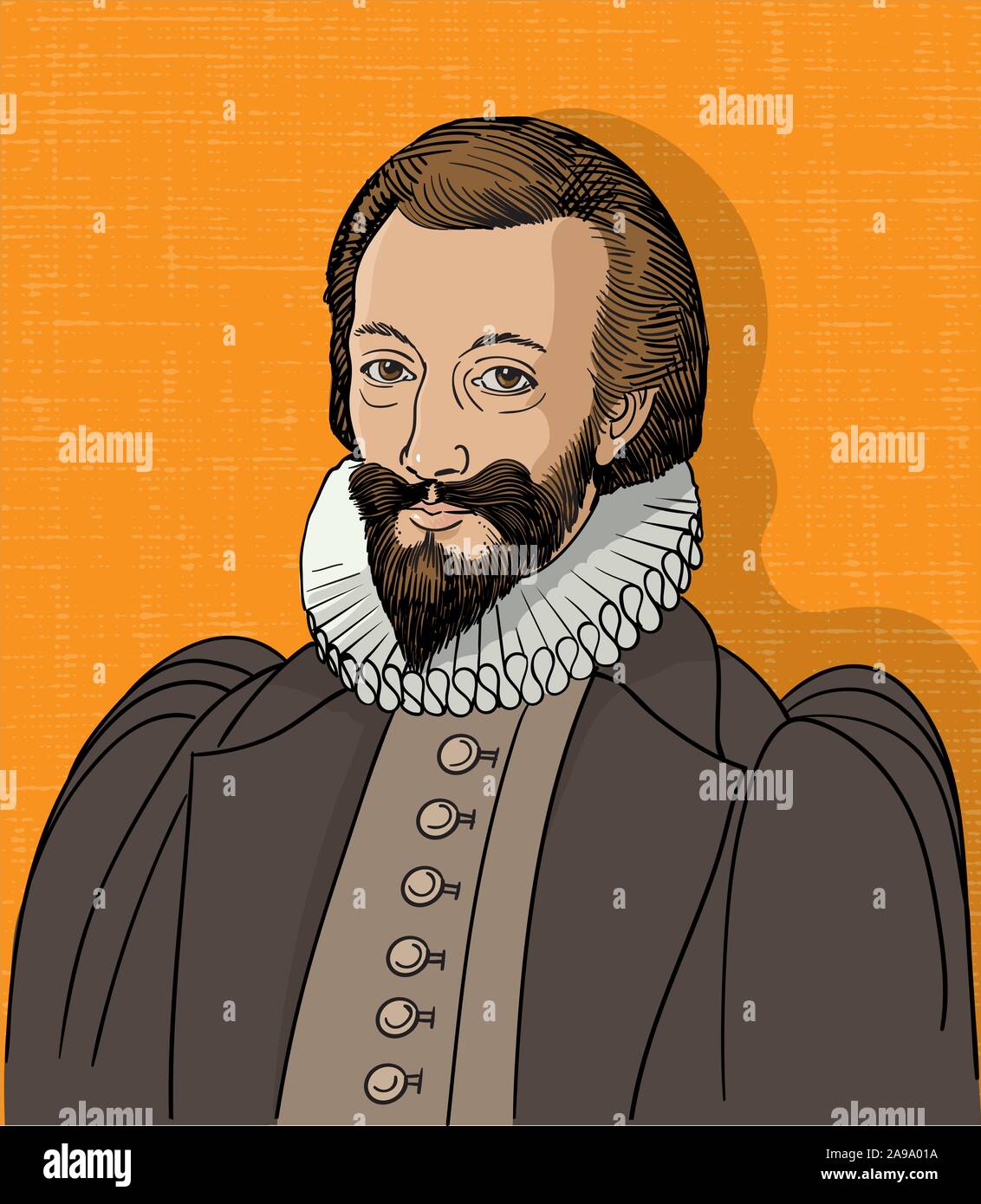 John Donne isolated cartoon portrait, vector Stock Vector Image & Art ...