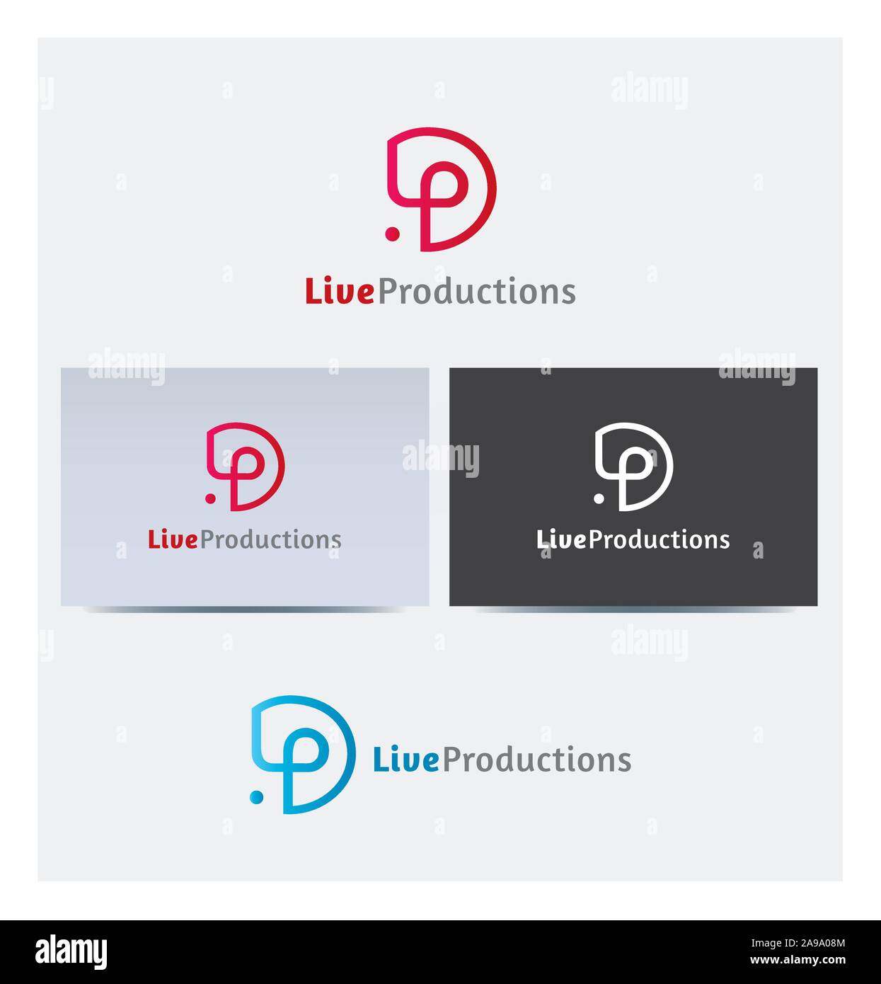 Letters L and P Icons, Logo for Corporate Business, Card Mock up in ...