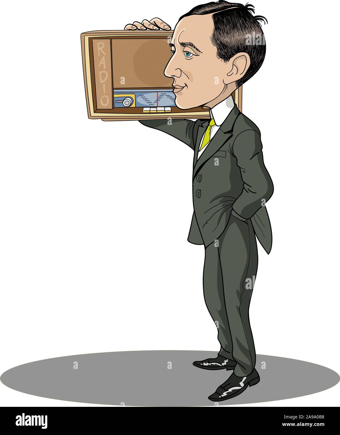 Guglielmo Marconi Isolated Caricature Portrait Vector He Was An Italian Inventor And