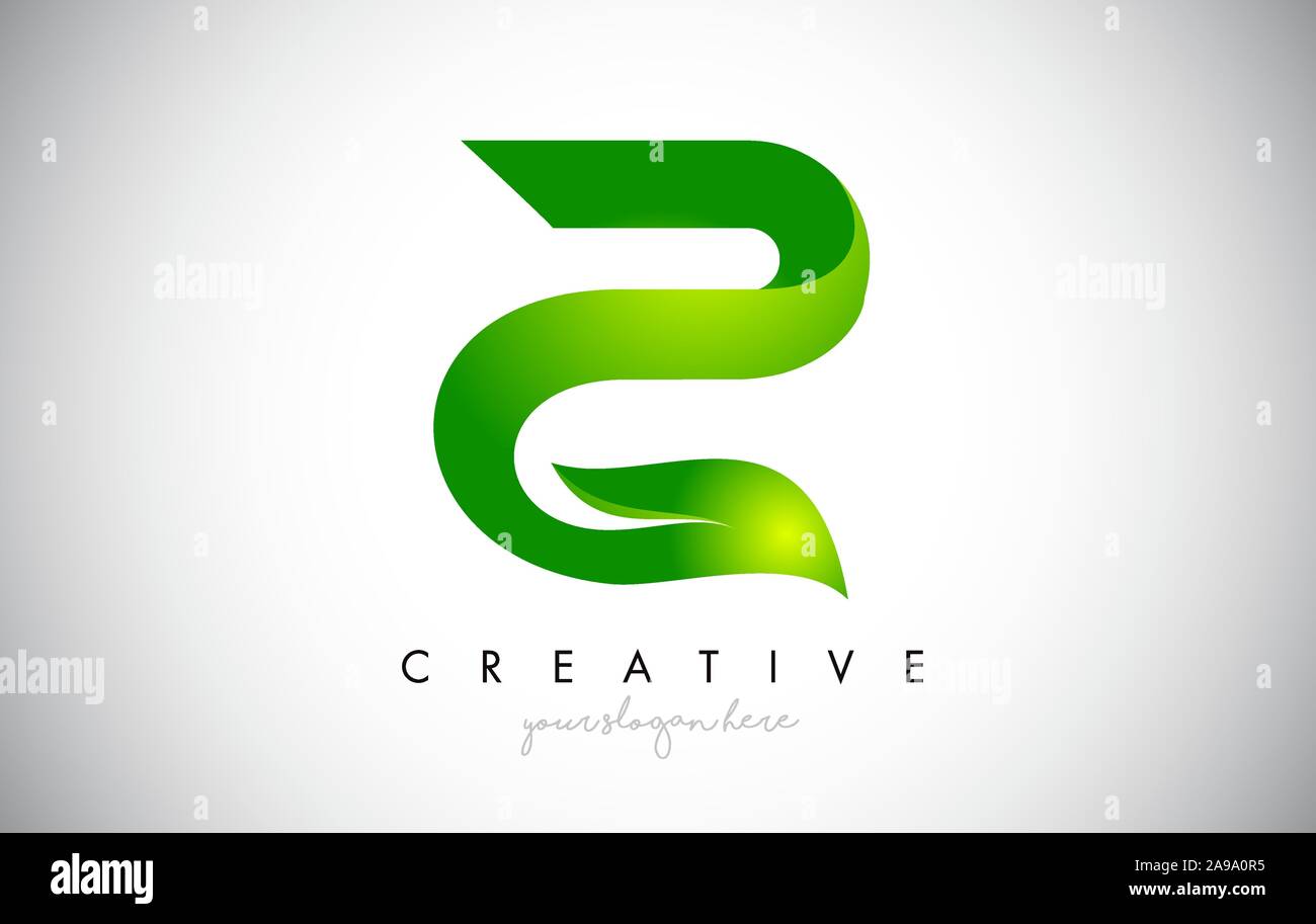 Z Leaf Letter Logo Icon Design in Green Colors. Eco Bio Letter Design ...