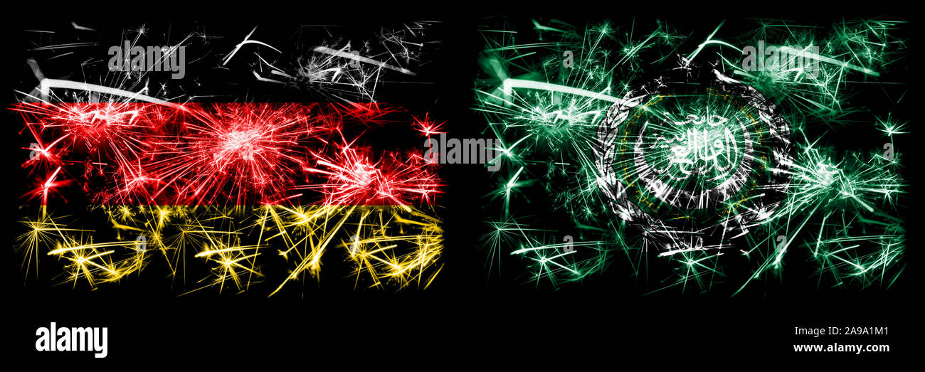 Germany, German vs Arab League New Year celebration travel sparkling ...