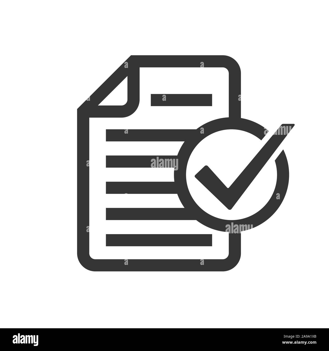 Document icon with check mark. Approved document icon isolated ...