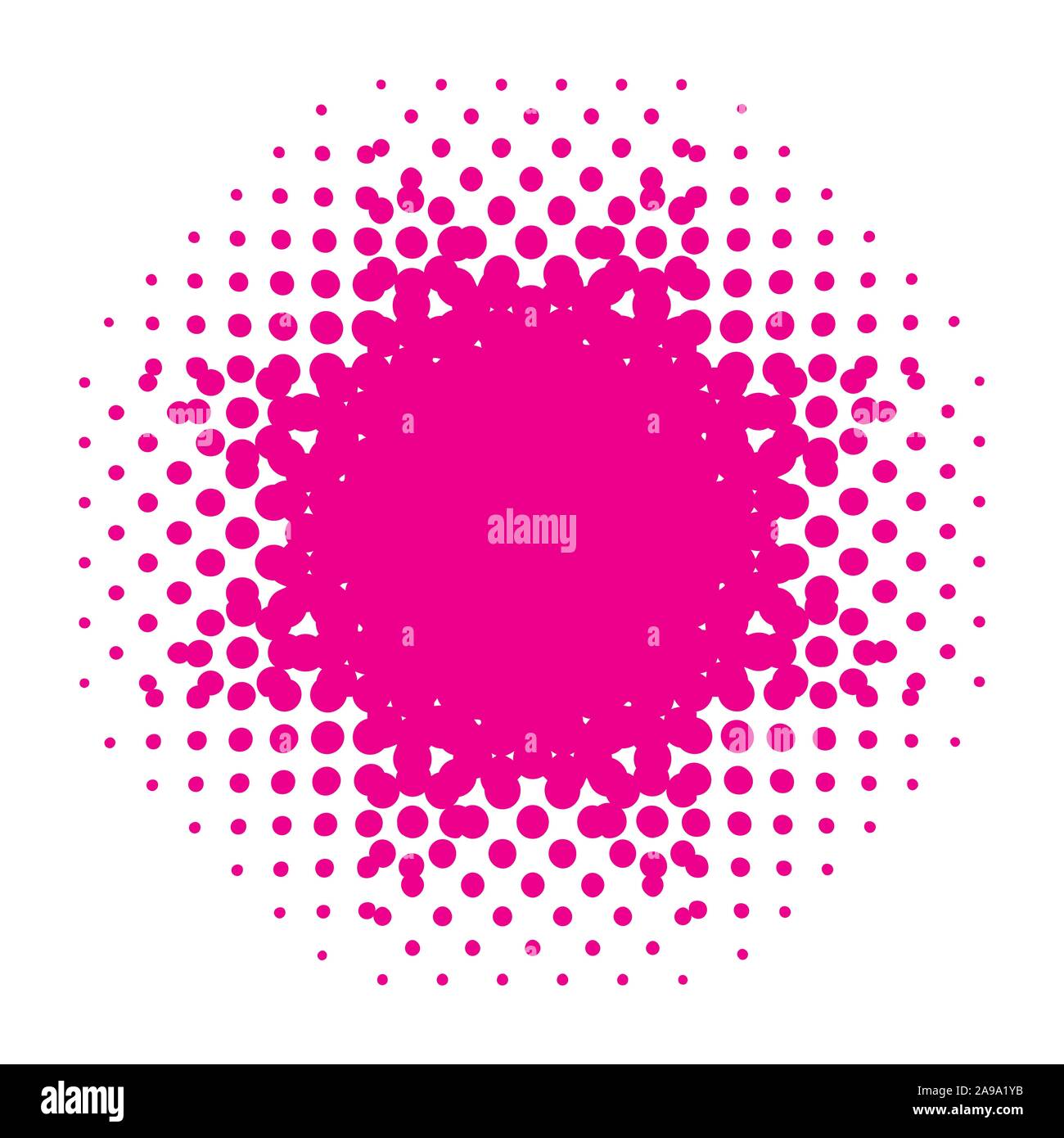 Dotted circle. Vector halftone background. Design element. Round banner ...