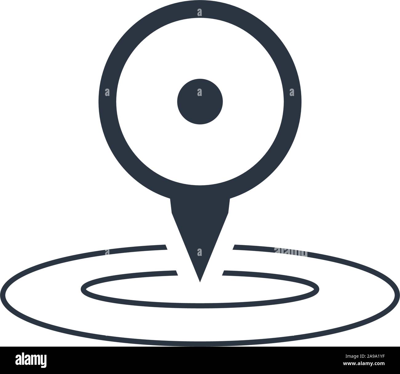 Map Marker gps location. Location pin and circles. Stock Vector ...