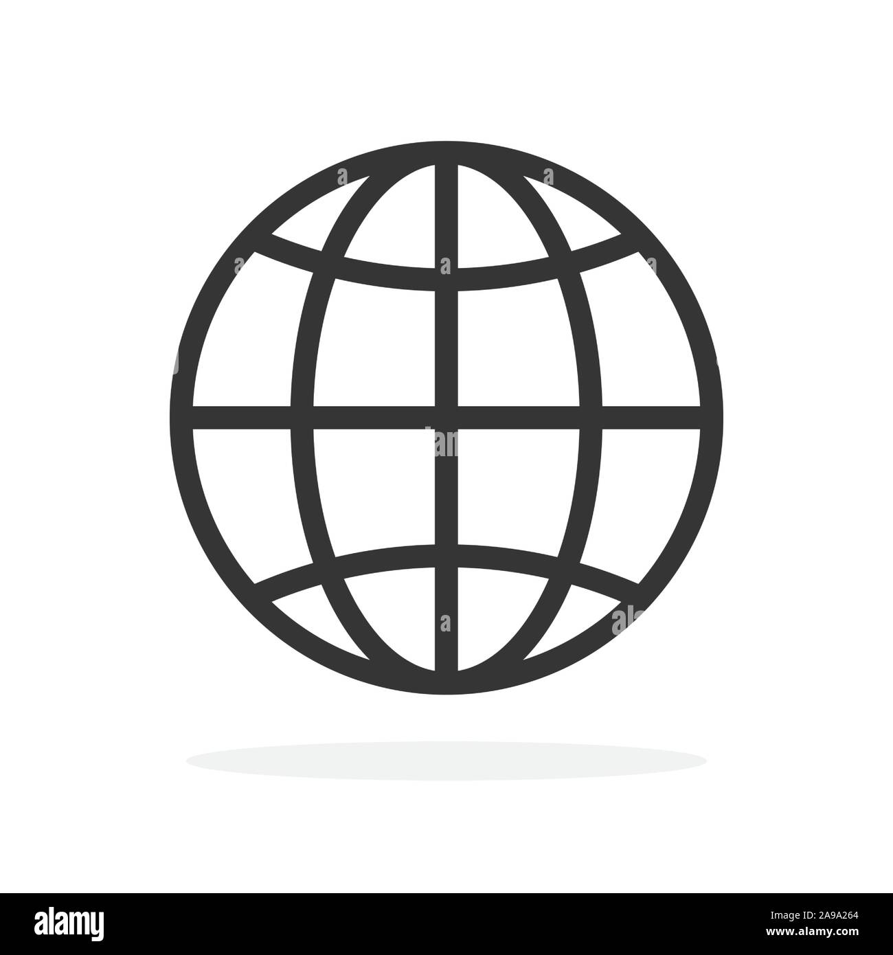 World icon - vector. Black planet icon. Globe icon in flat style ...