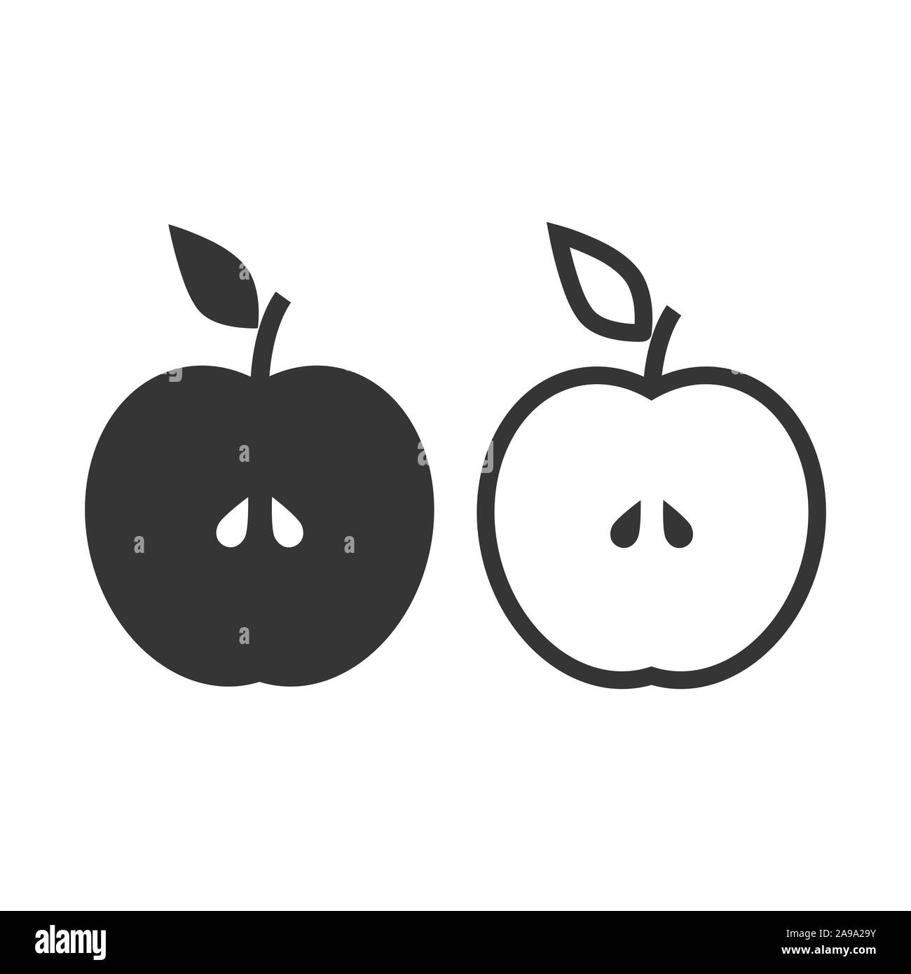 Apple icon - vector. Black Apple icon. Apple icon in flat style ...