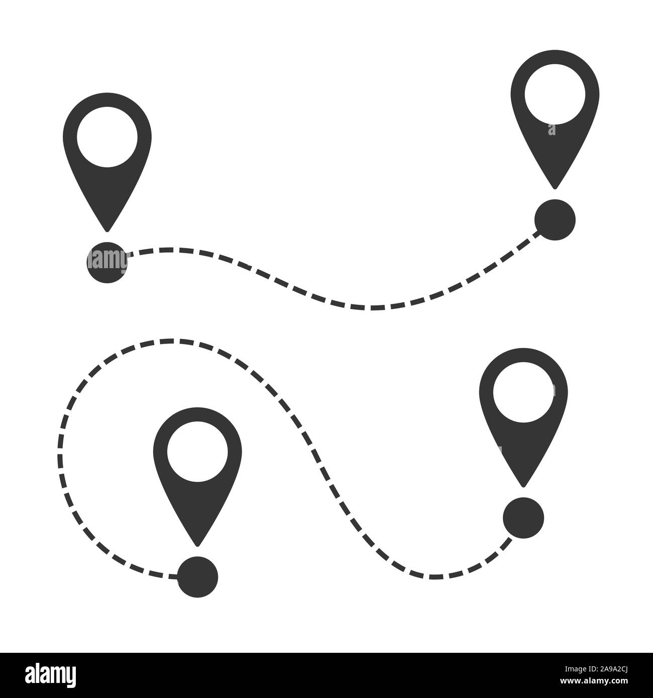 Destination track point icon. Vector illustration. Route location icon ...