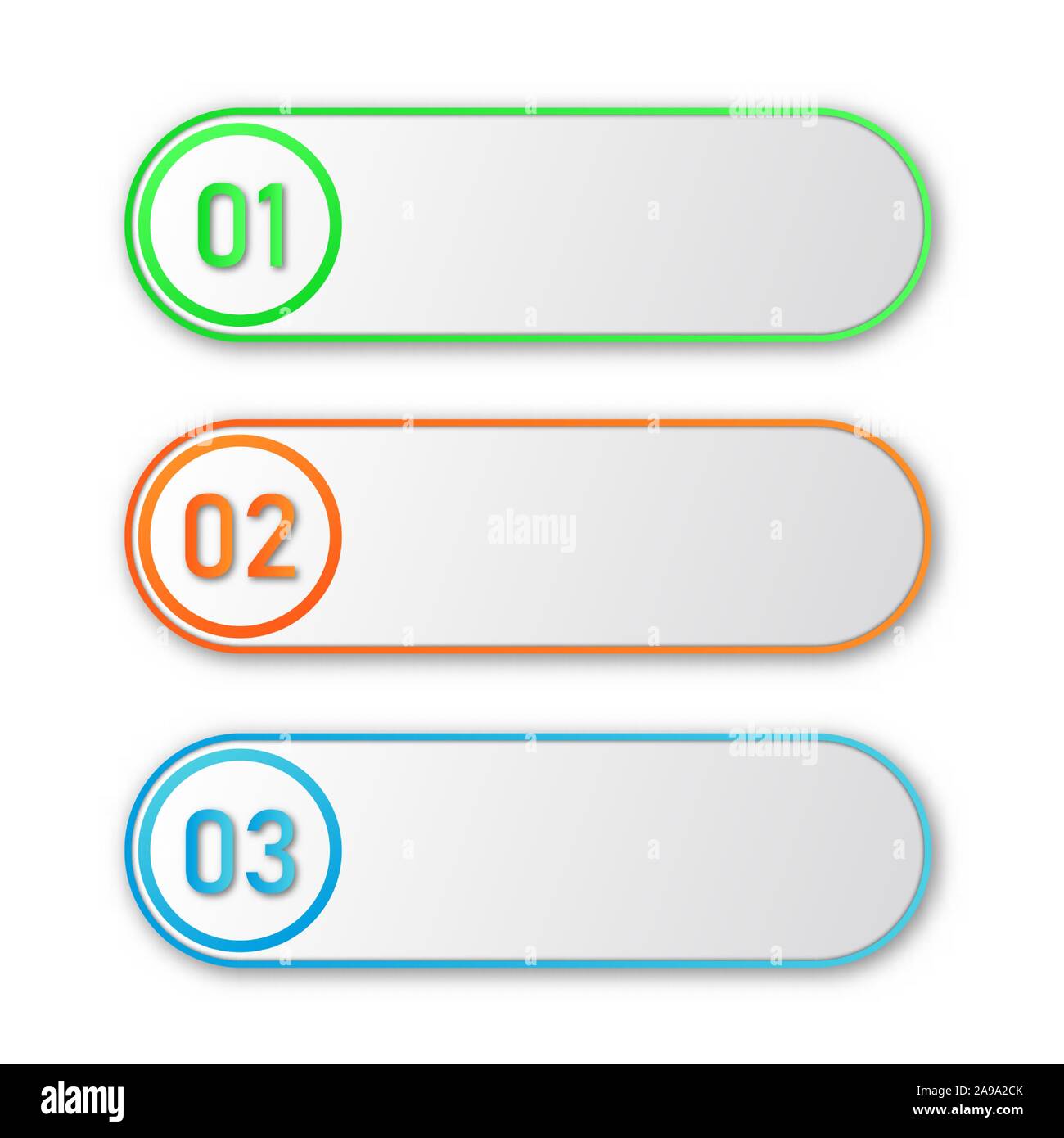 Colored process steps. Vector Infographic elements. 1, 2 and 3 numbers ...