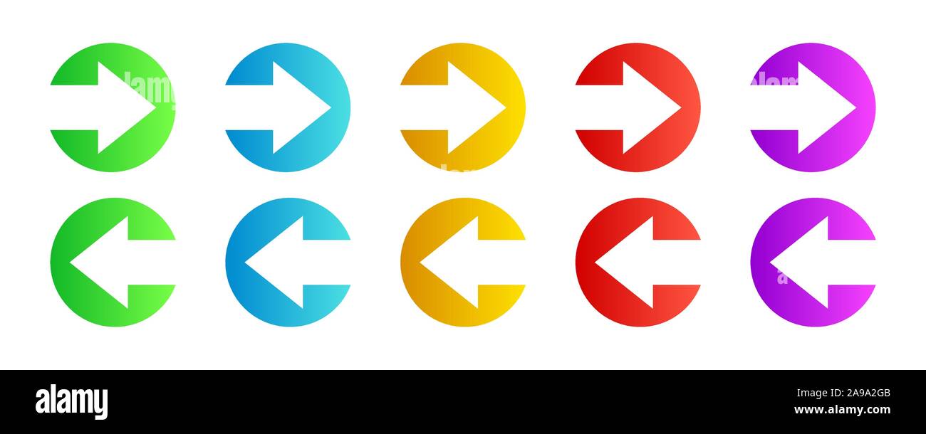 White arrows left right circle hi-res stock photography and images - Alamy
