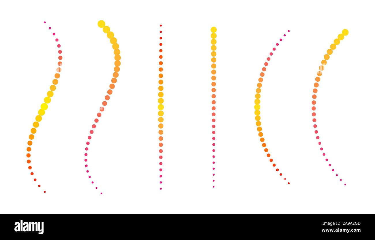 Set of dotted lines. Vector design elements. Colorful dotted lines ...