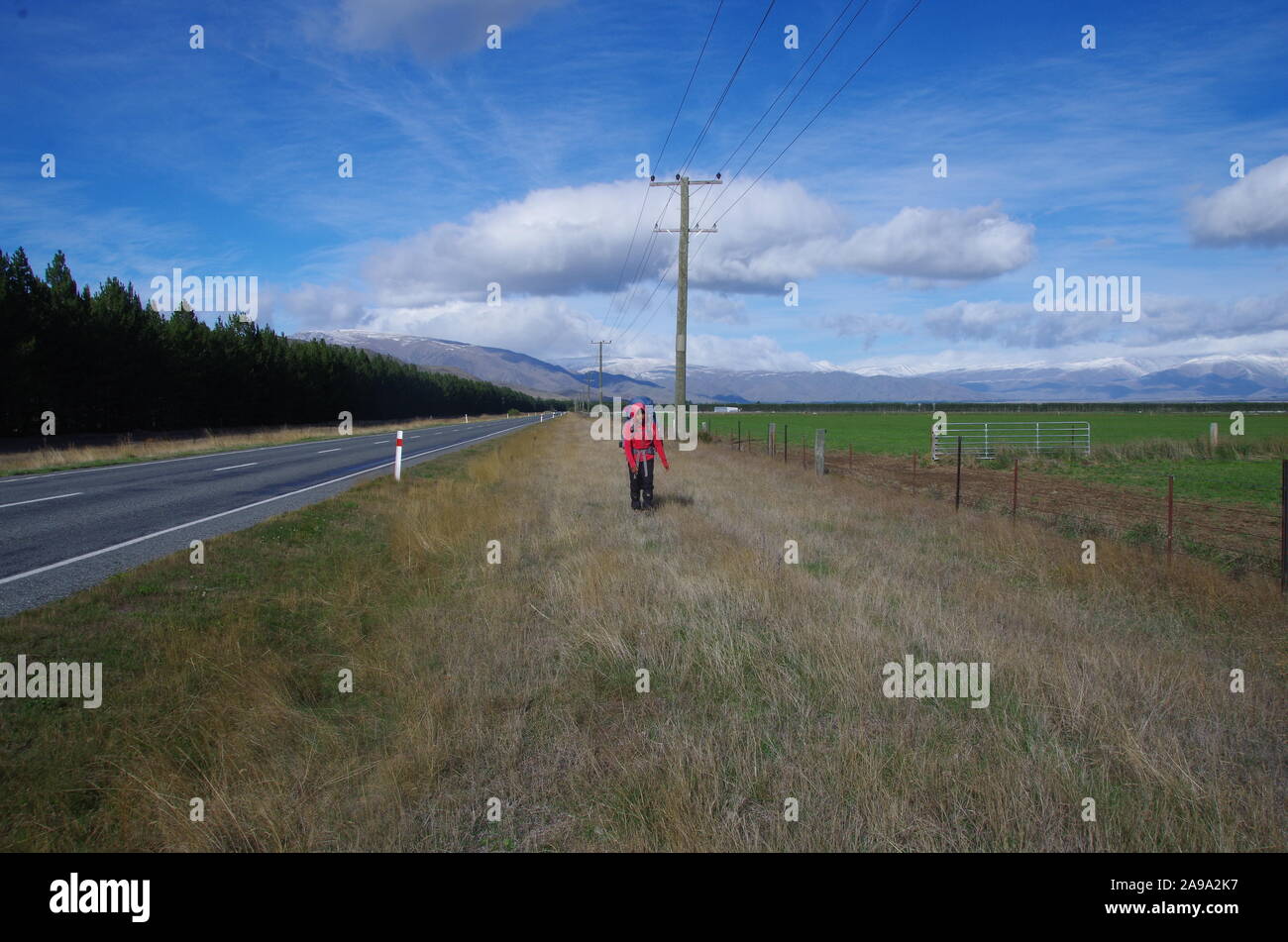 Te Araroa Trail. State Highway 8. South Island. New Zealand Stock Photo ...