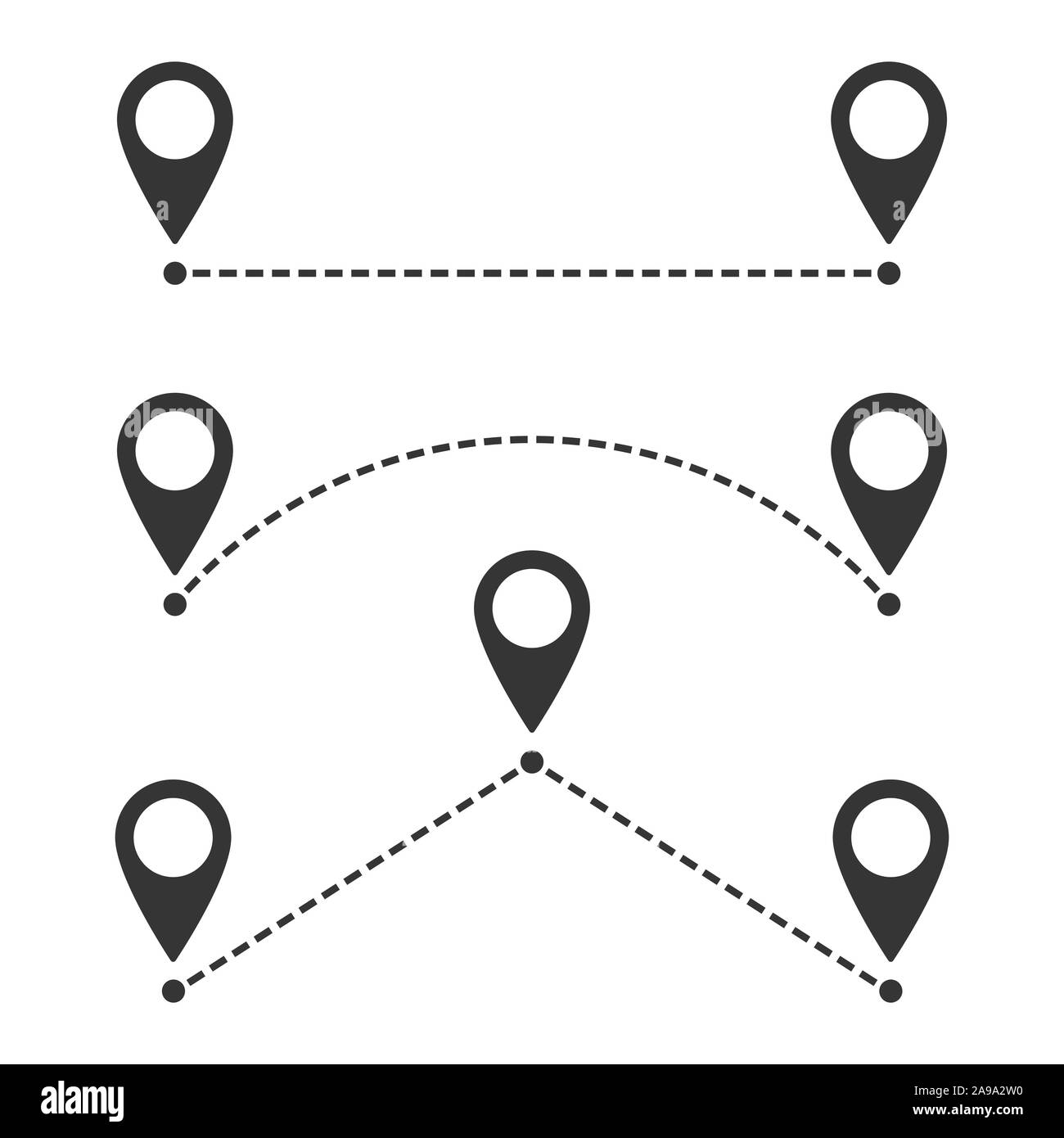 Destination track point icon. Vector illustration. Route location icon ...