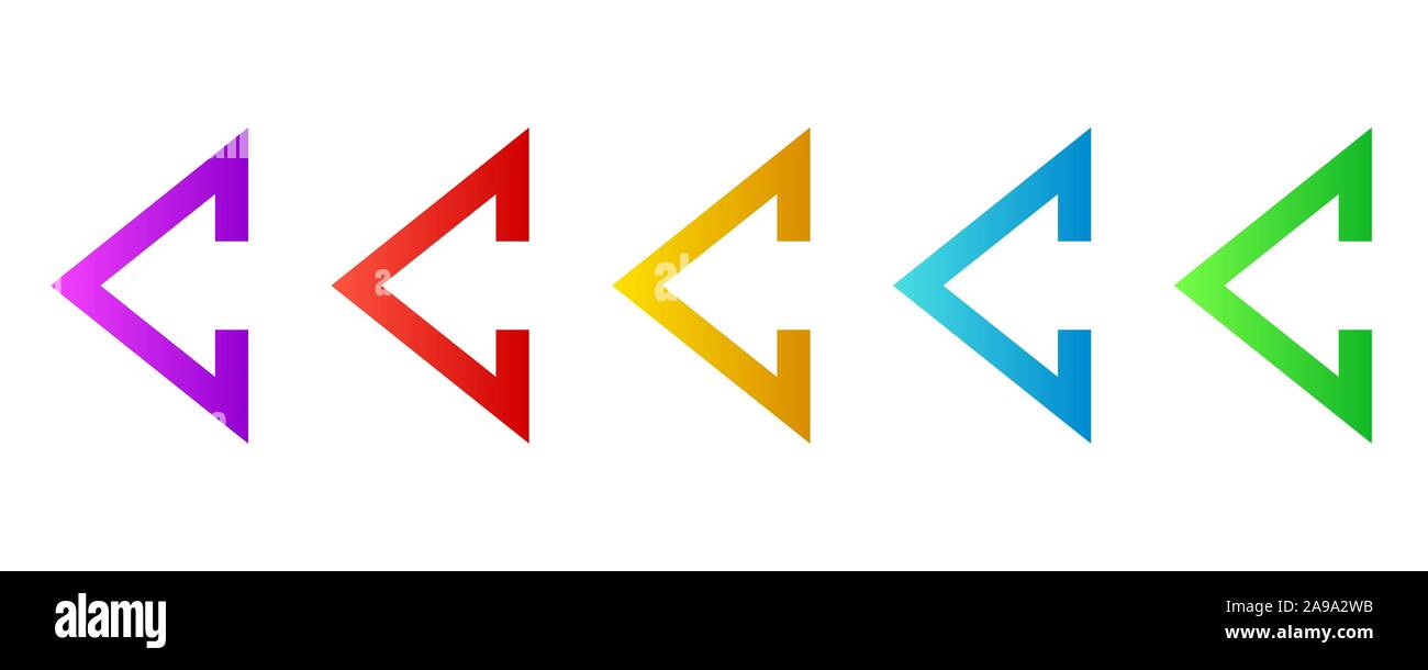 Set of colorful arrows. Arrow icon isolated. Color vector arrows to ...