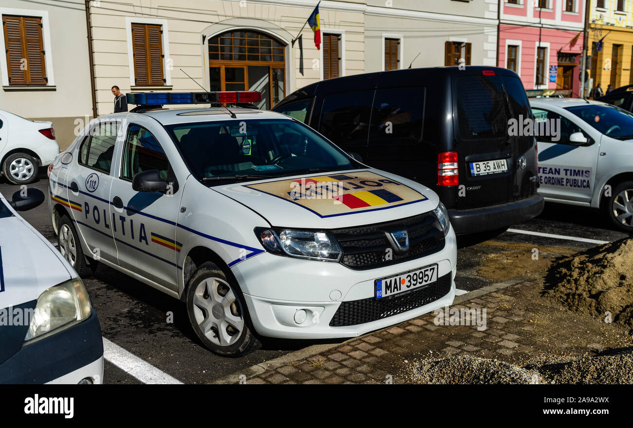 Romanian police car on the streets of Bucharest. Bucharest, Romania ...