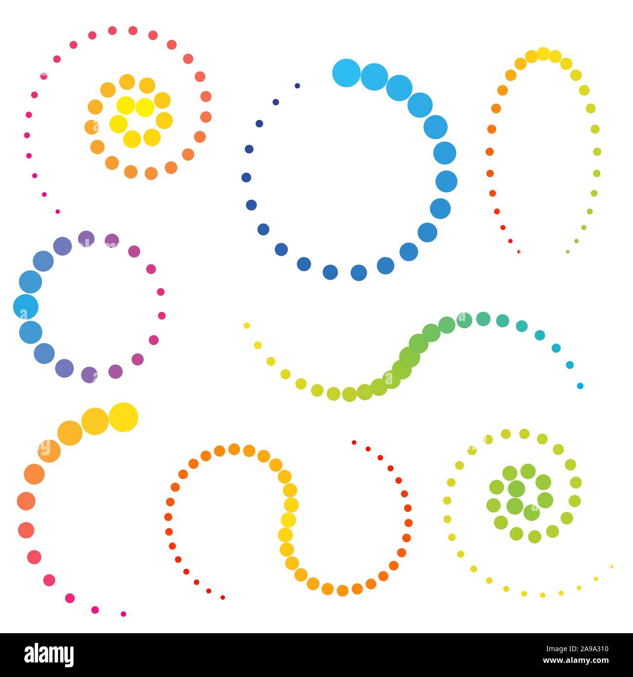 Set of dotted lines. Vector design elements. Colorful dotted line ...