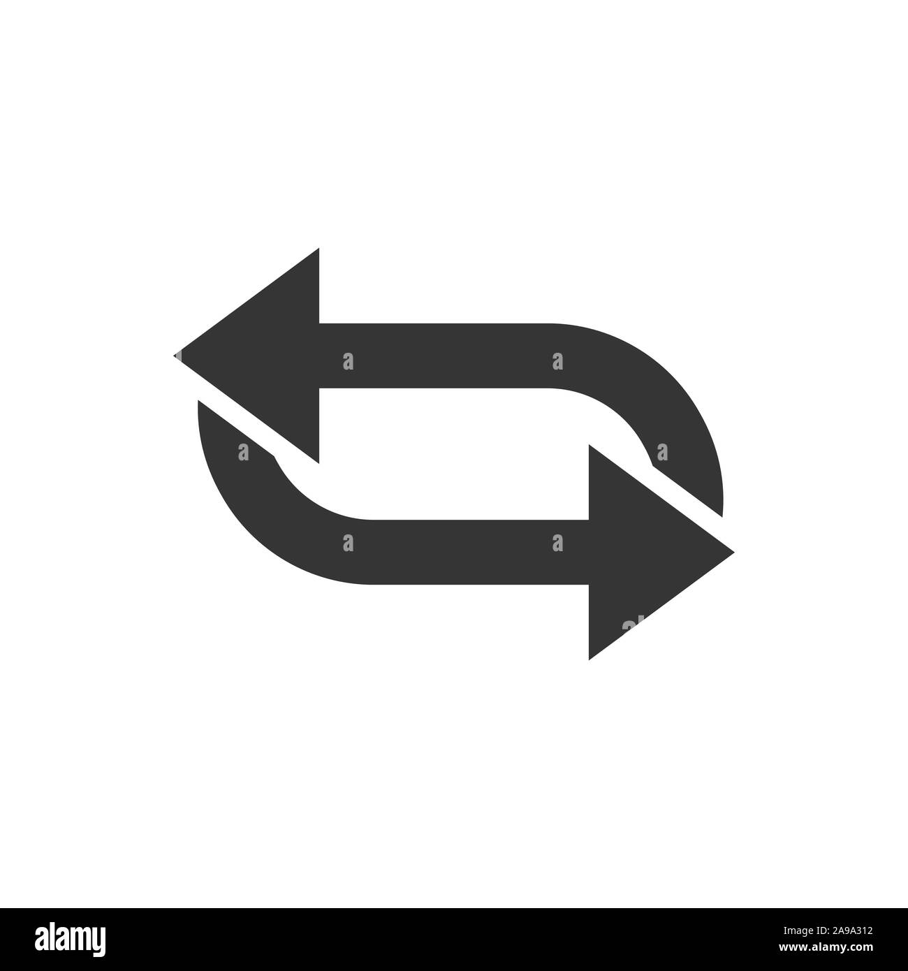 Reload arrows. Black Reset symbol. Vector arrow. Rotation arrows ...