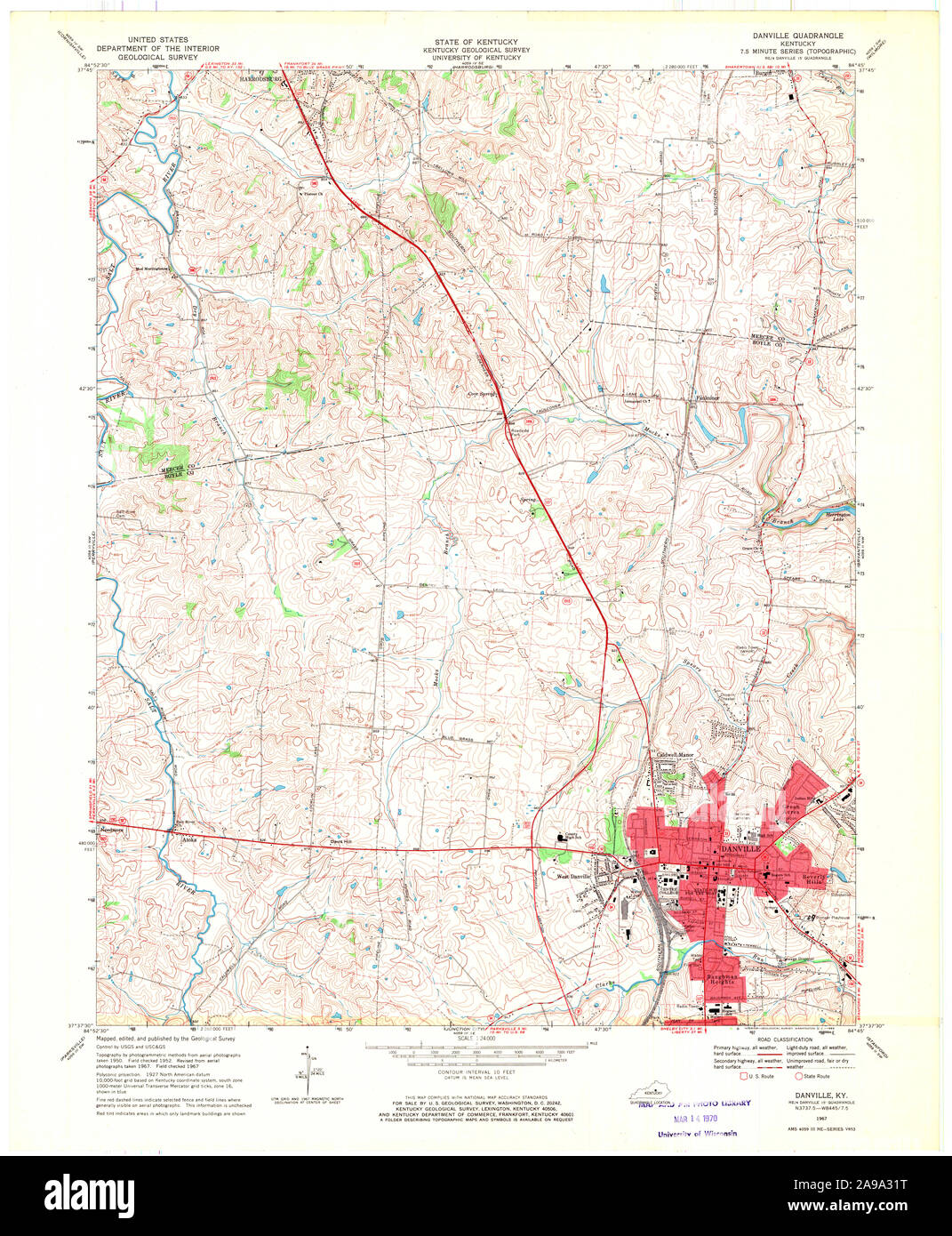Map of danville kentucky Cut Out Stock Images & Pictures - Alamy