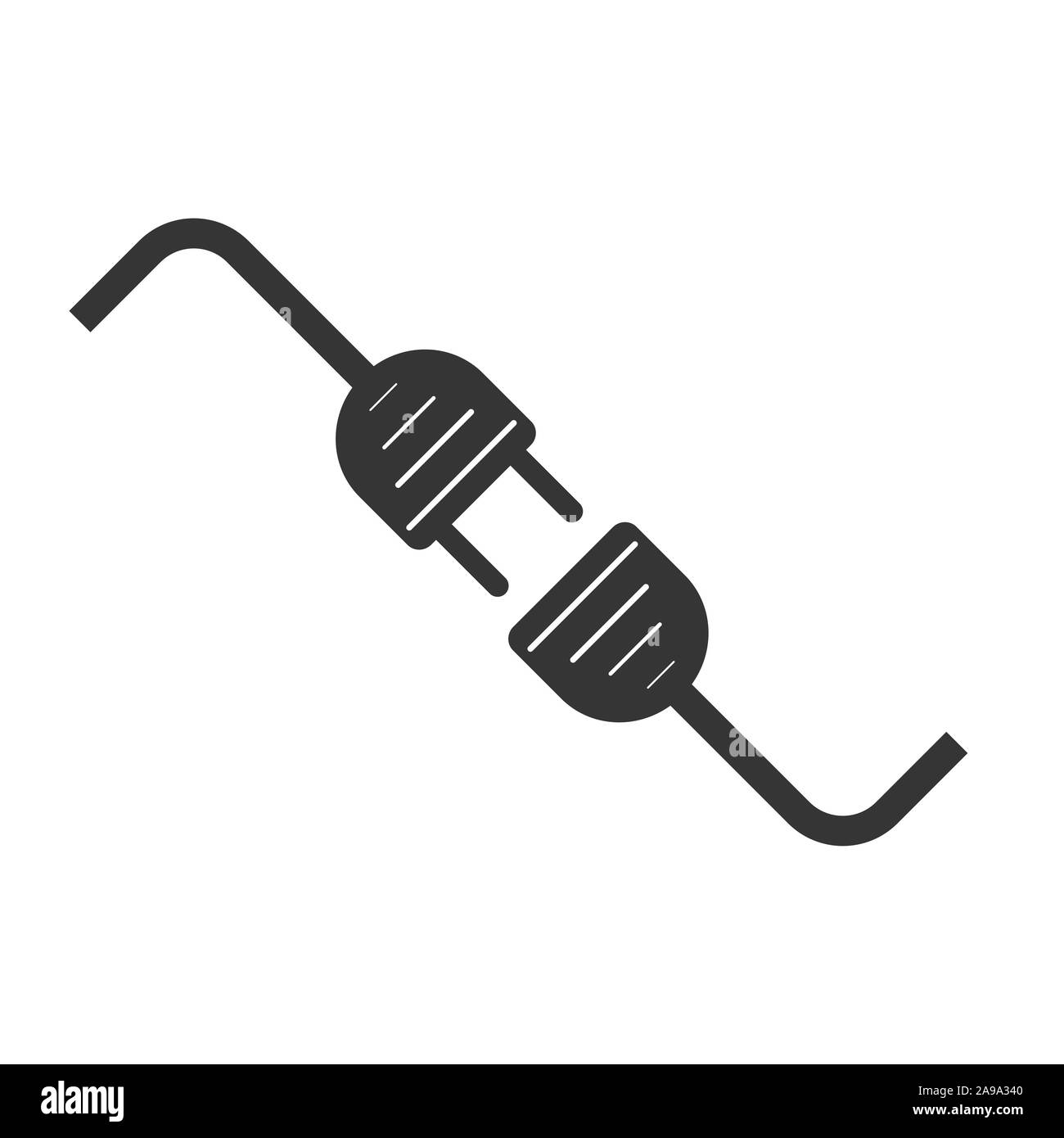 Wire plug and socket isolated. Vector black icon. Electric plug and ...