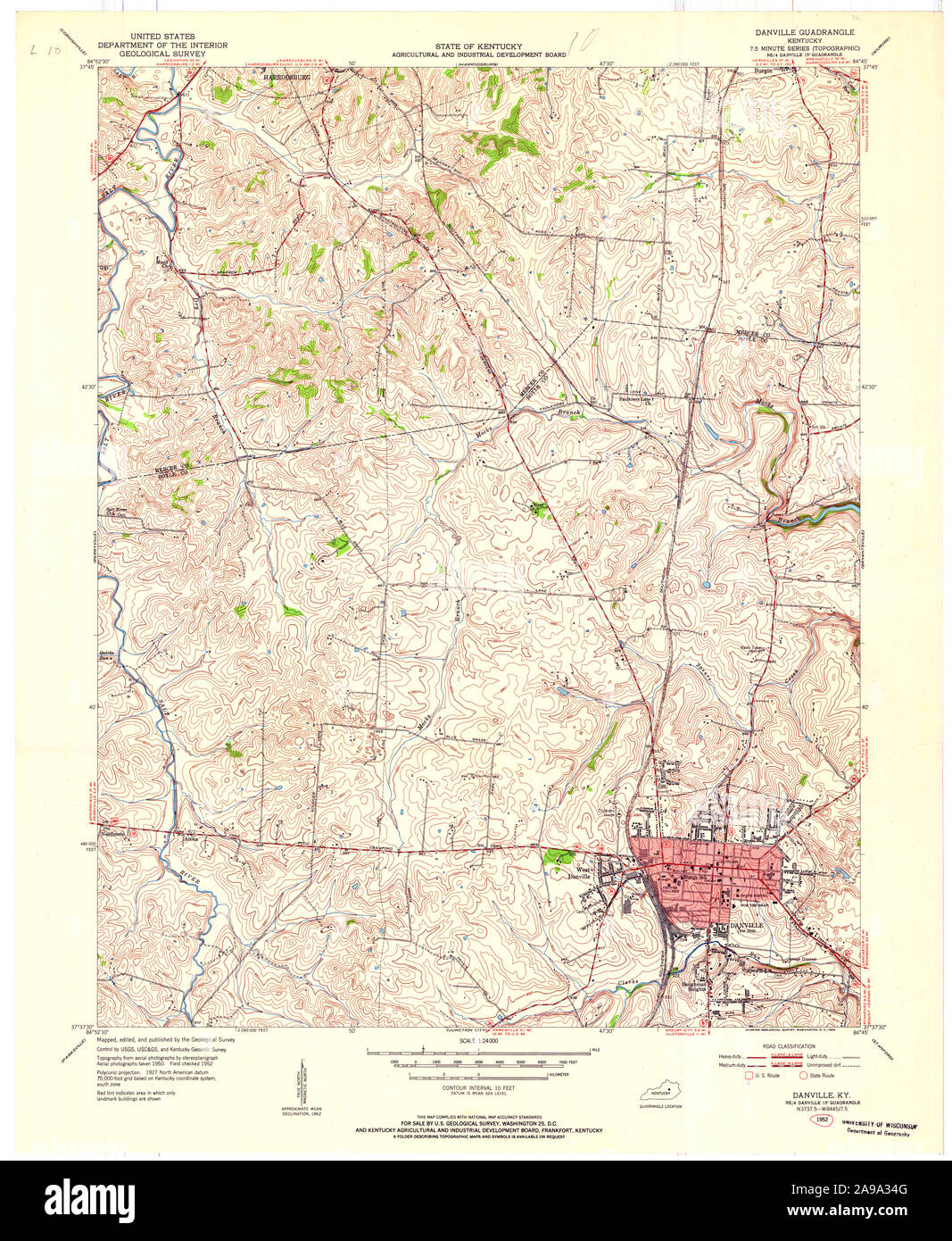 Map of danville kentucky hi-res stock photography and images - Alamy