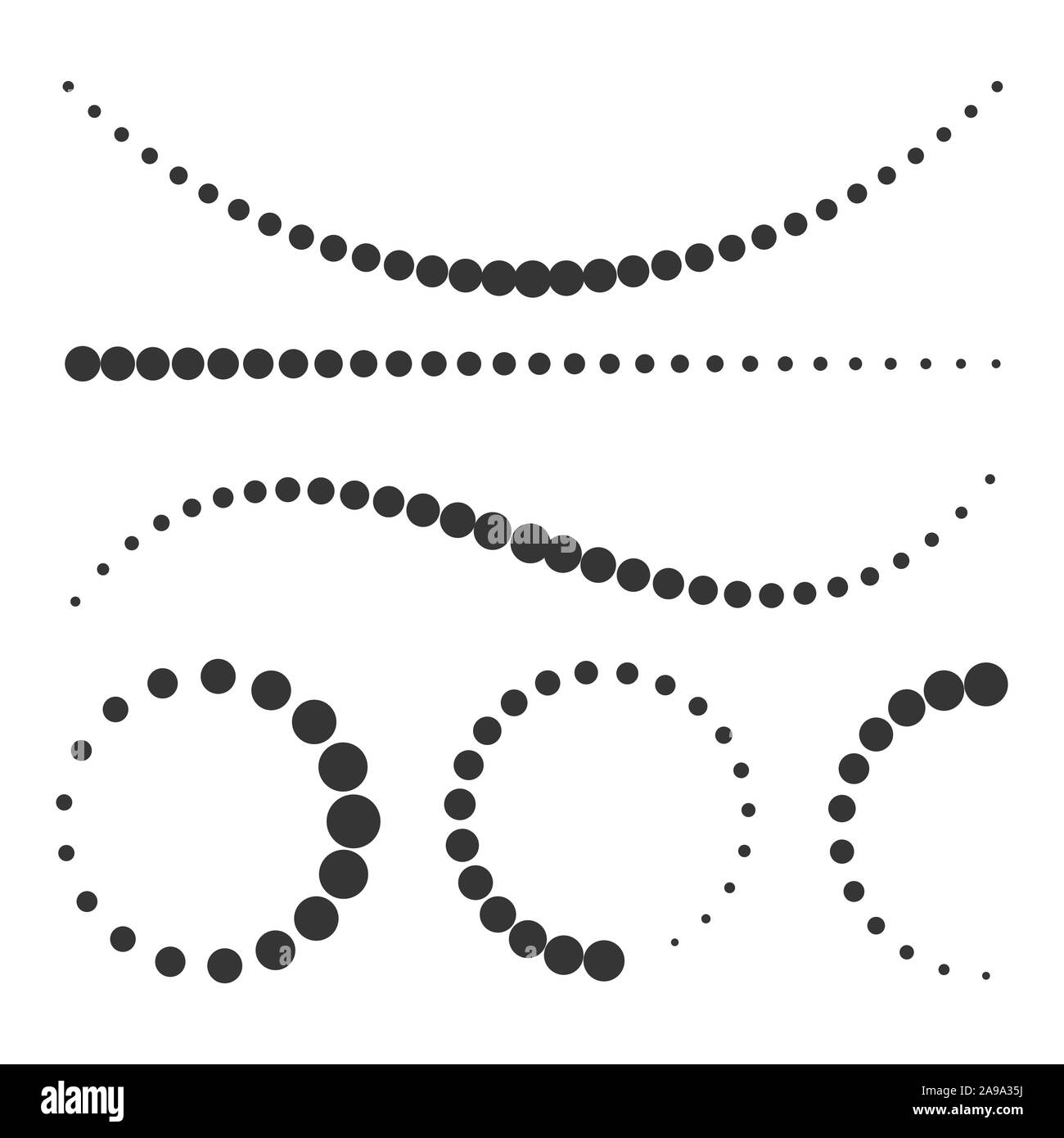 Set of dotted lines. Vector design elements. Black dotted lines and ...
