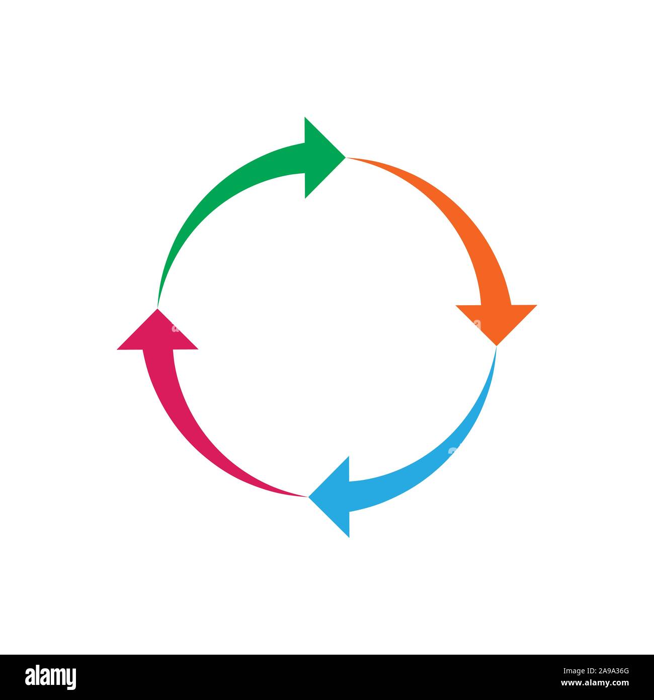 Circle arrow. Reload arrow icon isolated. Color refresh vector arrow ...