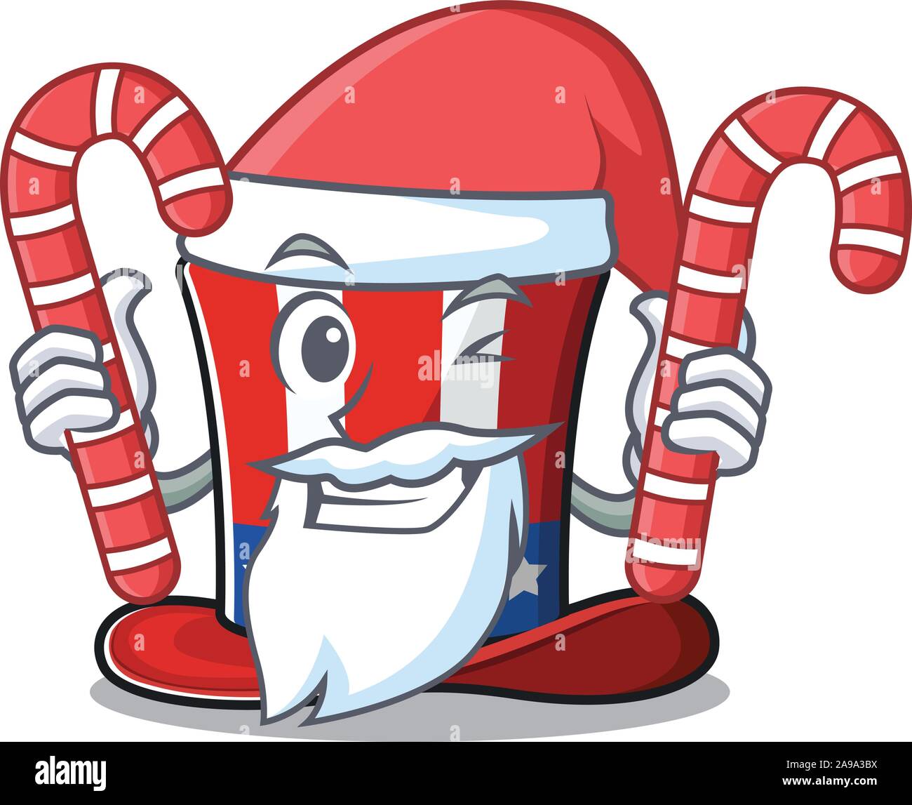 Cartoon uncle sam hat santa bring candy mascot Stock Vector Image & Art ...