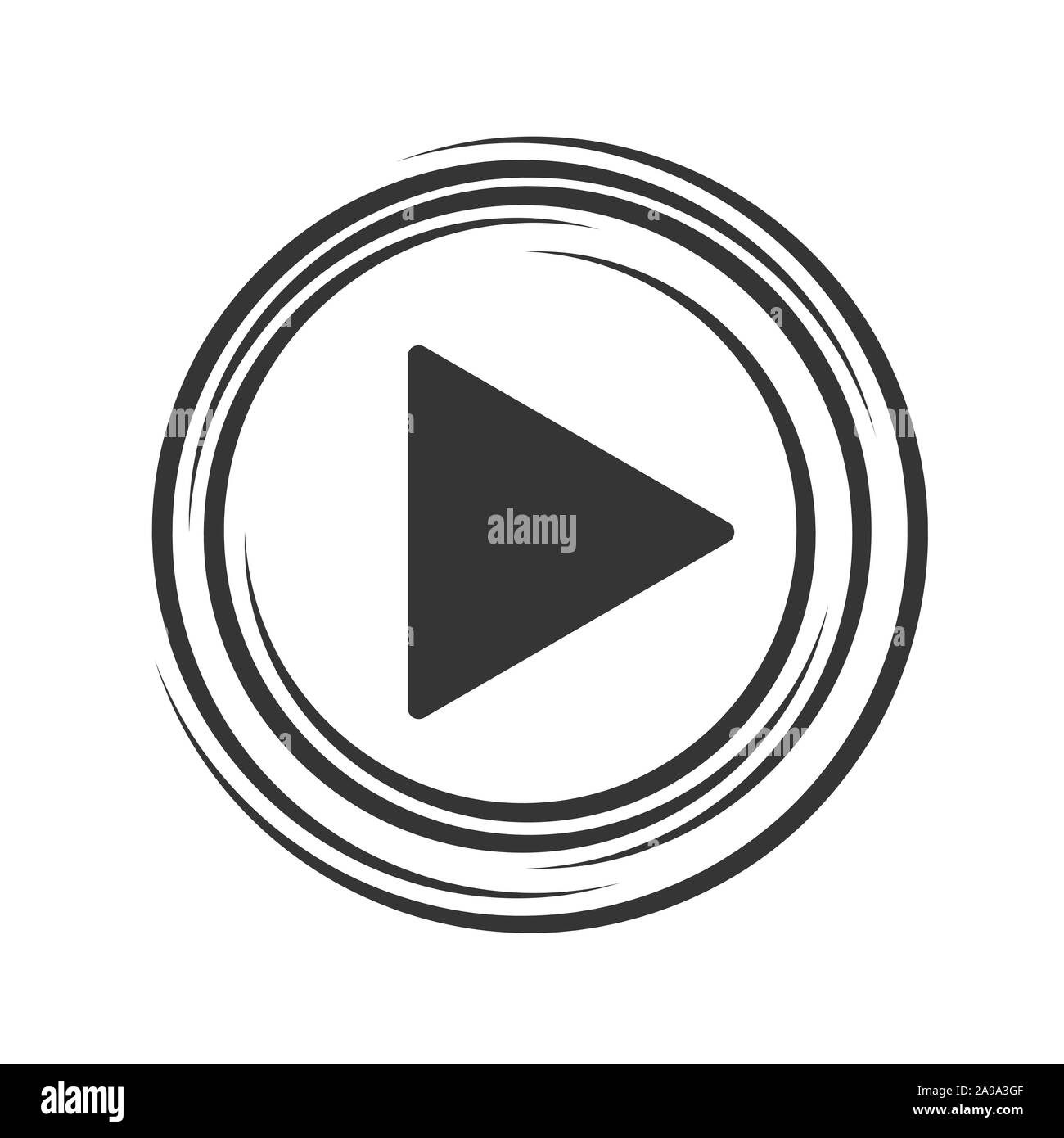 Creative Play icon - vector. Black Play button isolated. Abstract Play ...