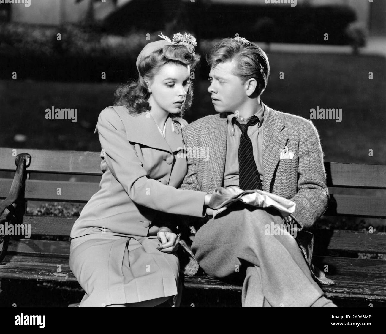 MICKEY ROONEY and JUDY GARLAND in LIFE BEGINS FOR ANDY HARDY (1941 ...