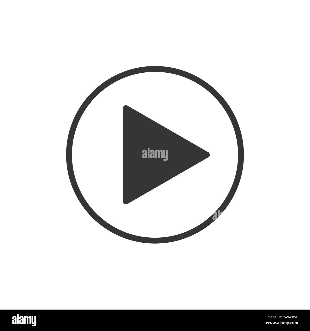 Vector Play icon. Black Play button isolated. Play button in flat style ...