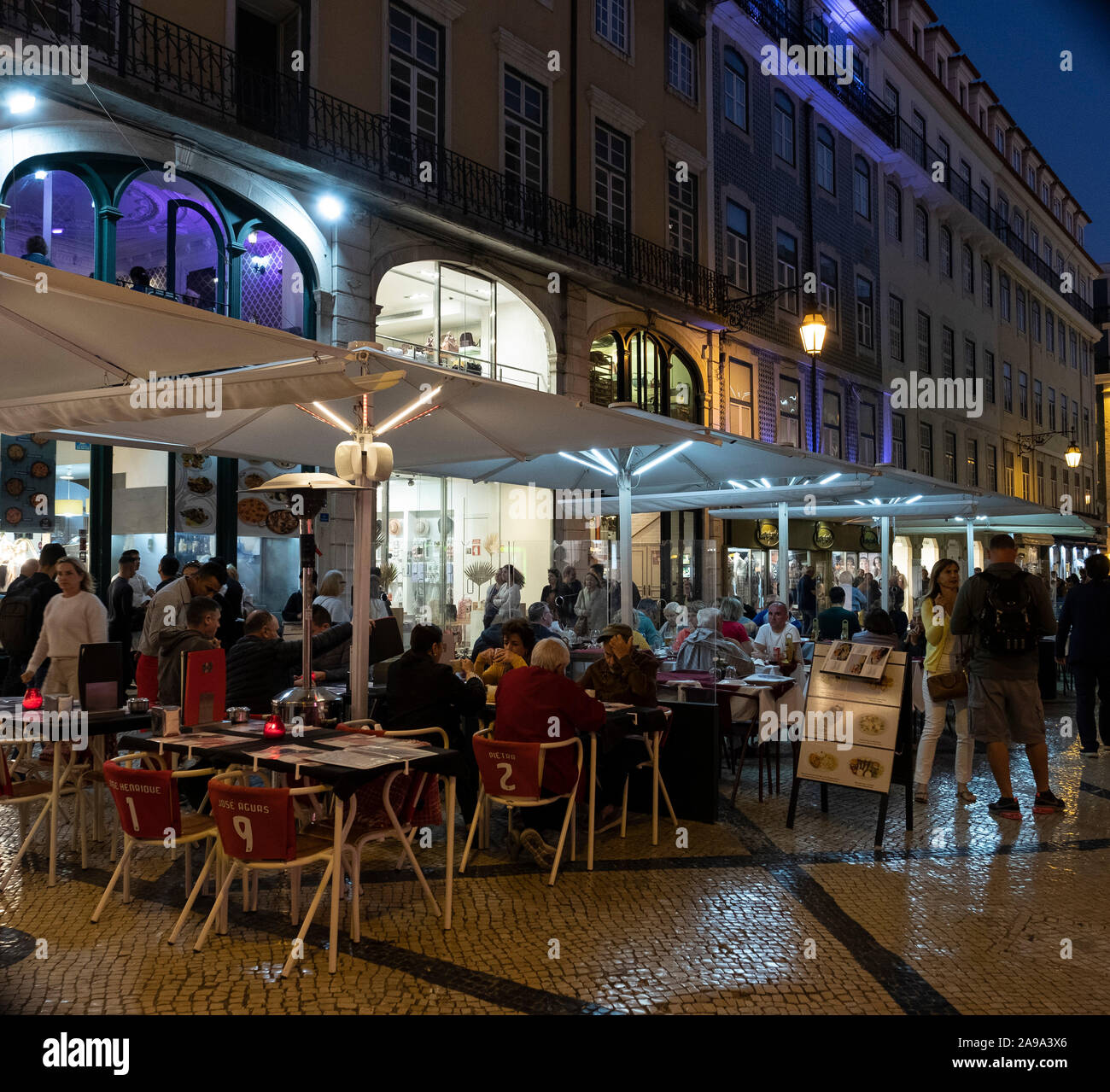 Lisbon Cafe Nightlife Stock Photo - Alamy