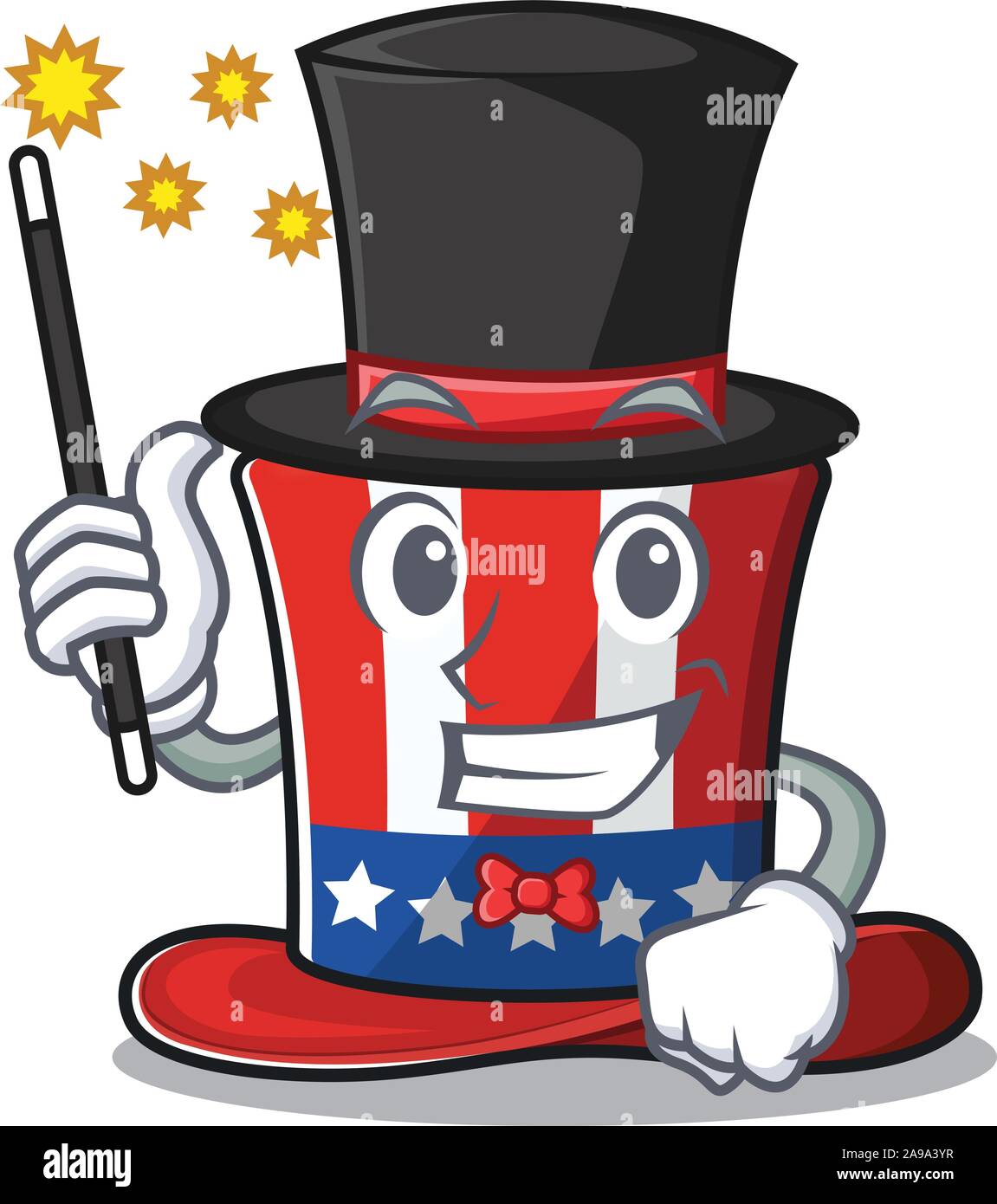 Uncle sam hat with the magician character Stock Vector Image & Art - Alamy
