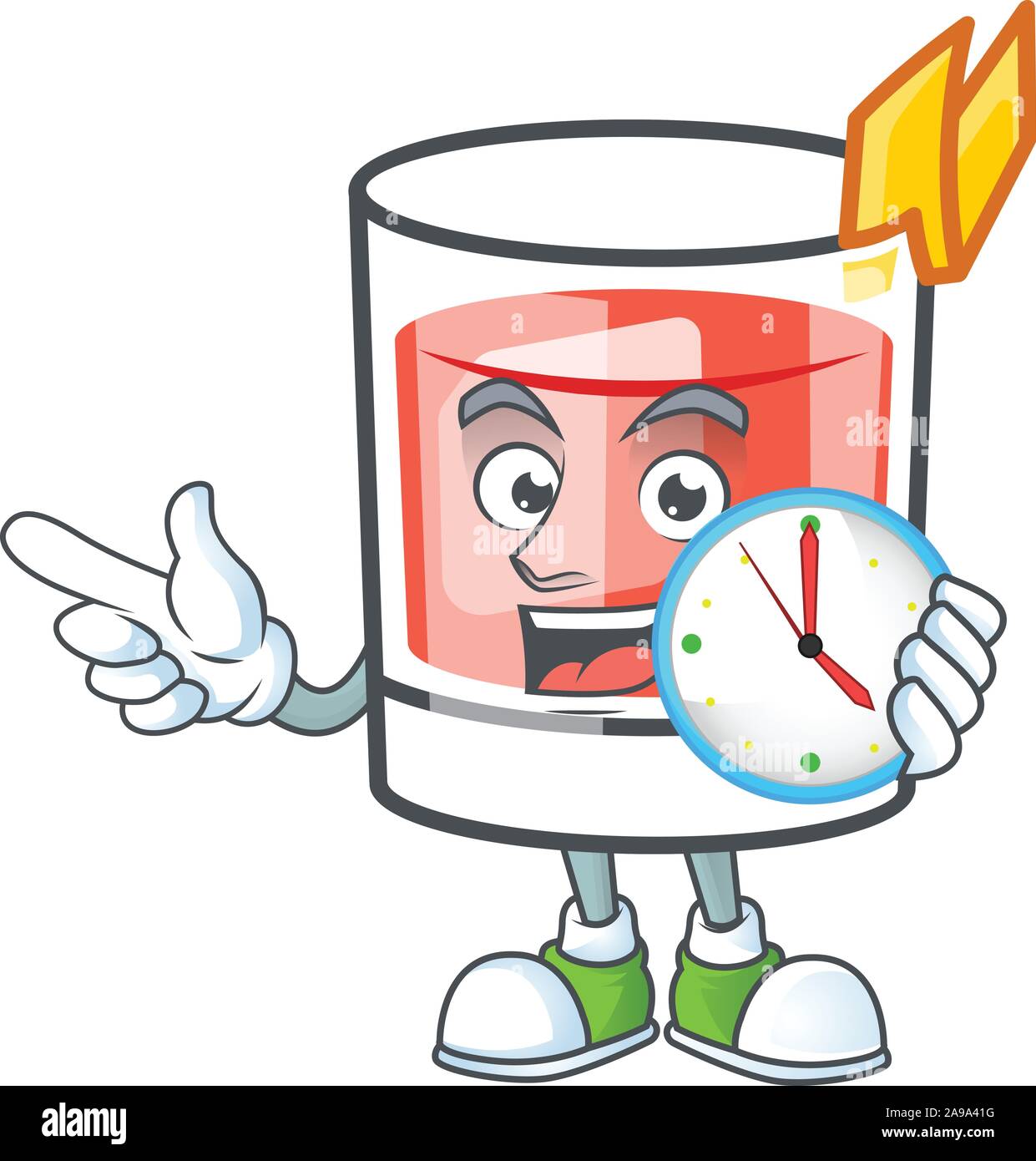 Sazerac alcohol cartoon character with bring clock mascot Stock Vector ...