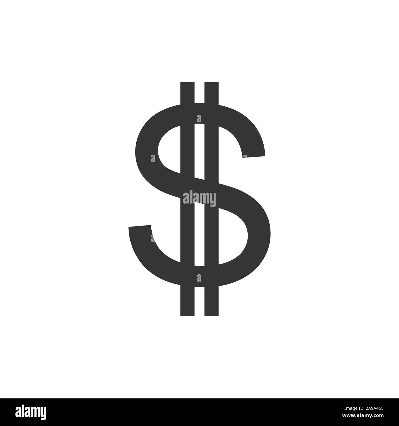 Vector Dollar icon. Black symbol of dollar. Vector icon isolated. Money ...