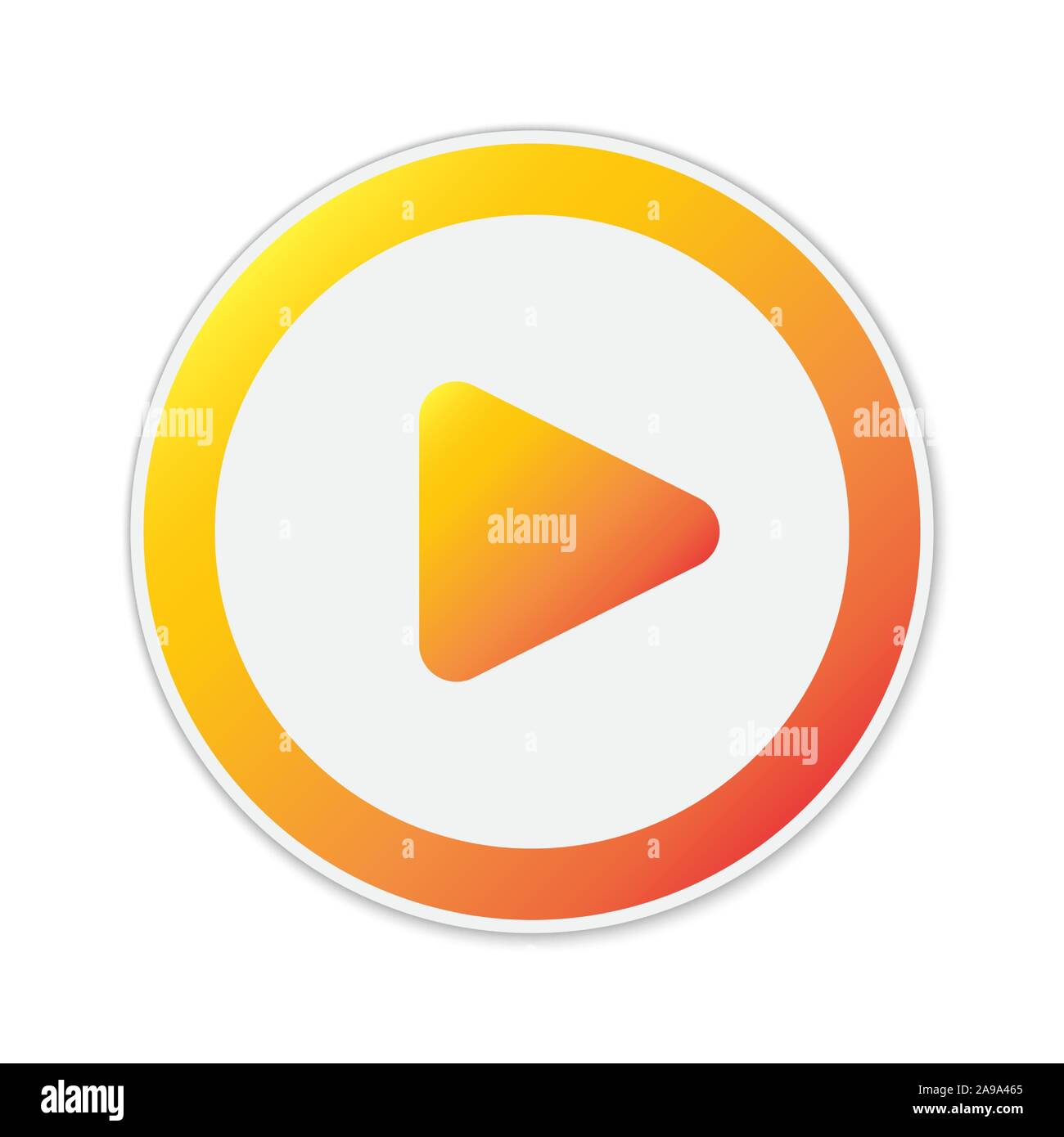 Vector Play icon. Color Play button isolated. Paper sticker with shadow ...