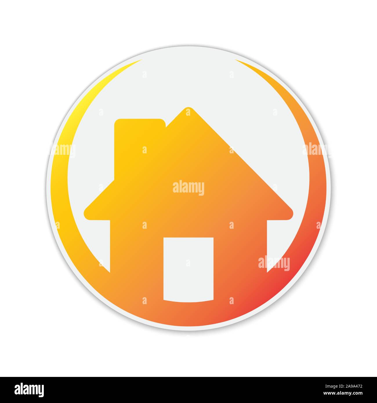 Vector House icon. Paper sticker with shadow. Colorful symbol of ...