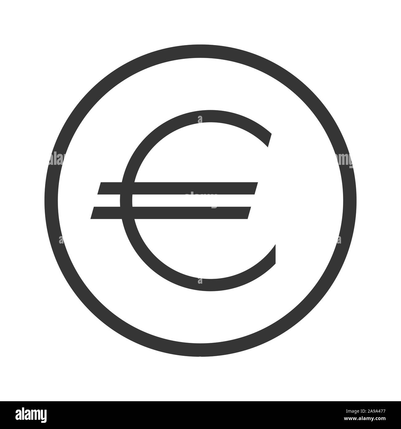 Vector Euro icon in a circle. Black symbol of Euro money. Vector euro ...