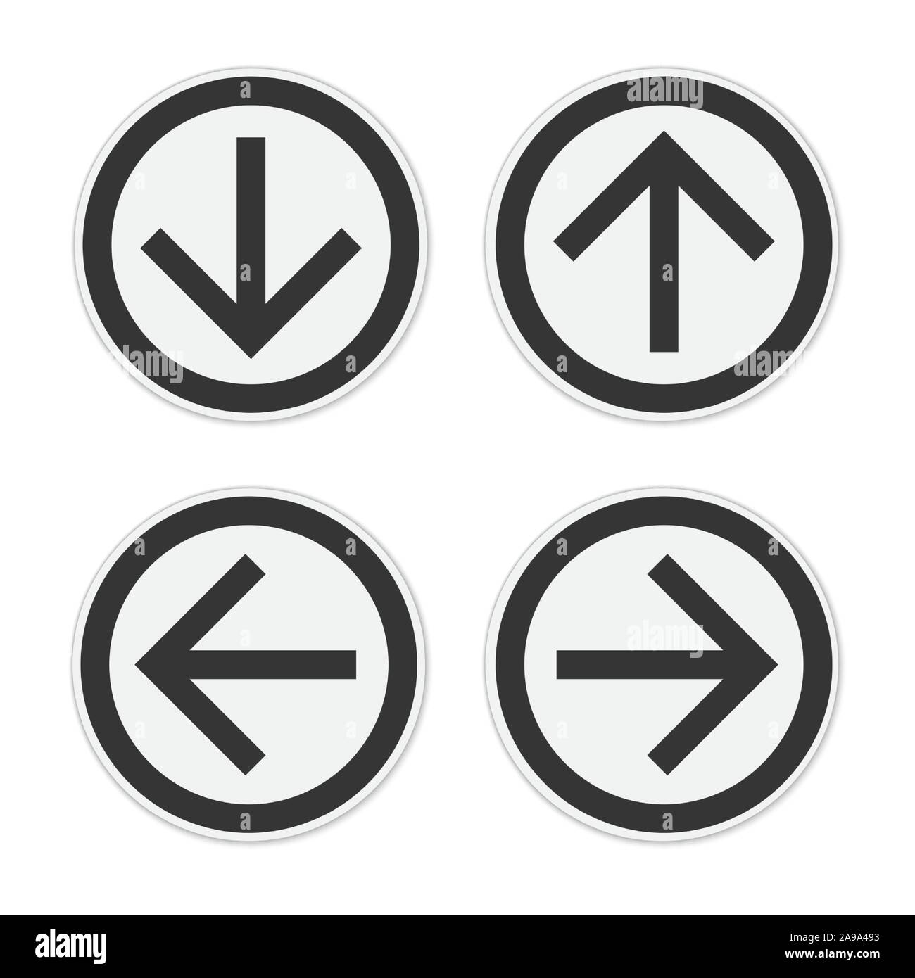 Vector Arrows in a circle. Paper sticker with Arrows. Isolated arrows ...