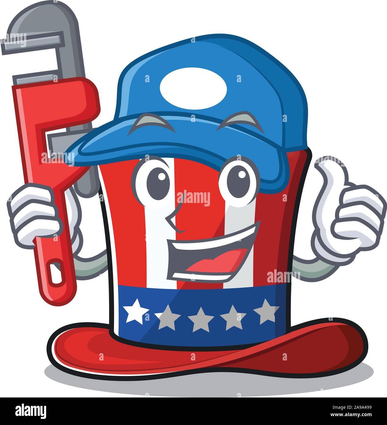 Cartoon uncle sam hat with plumber character Stock Vector Image & Art ...