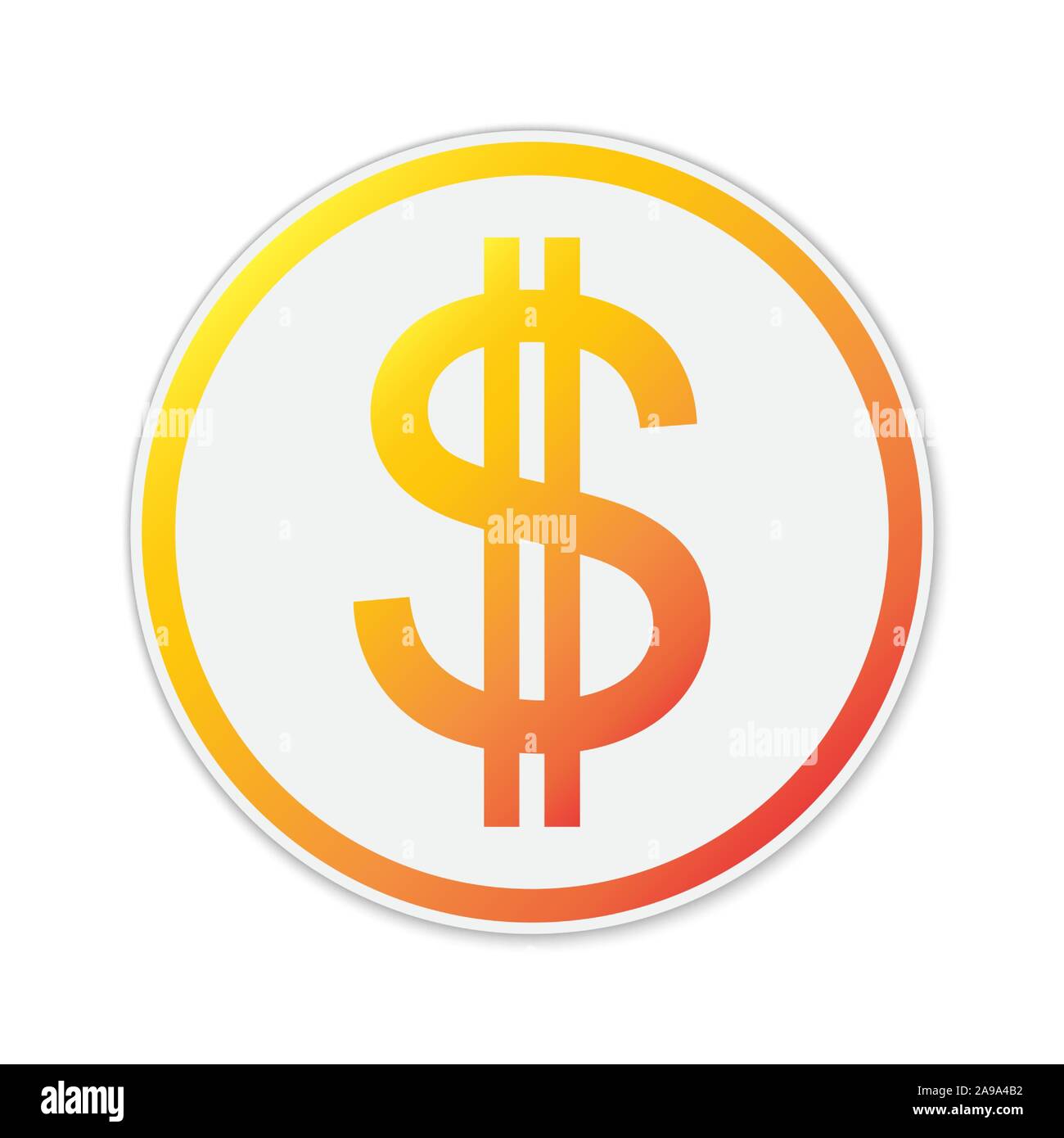 Vector Dollar symbol. Paper sticker isolated. Money symbol isolated ...