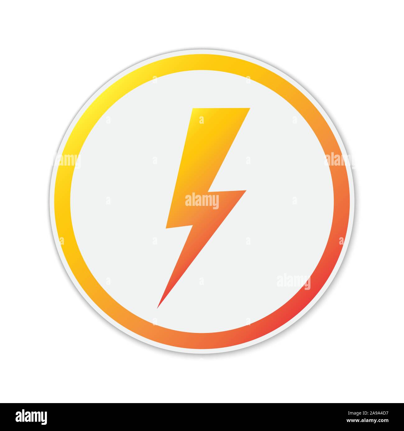Vector Lightning icon. Paper sticker isolated. Symbol of Lightning ...
