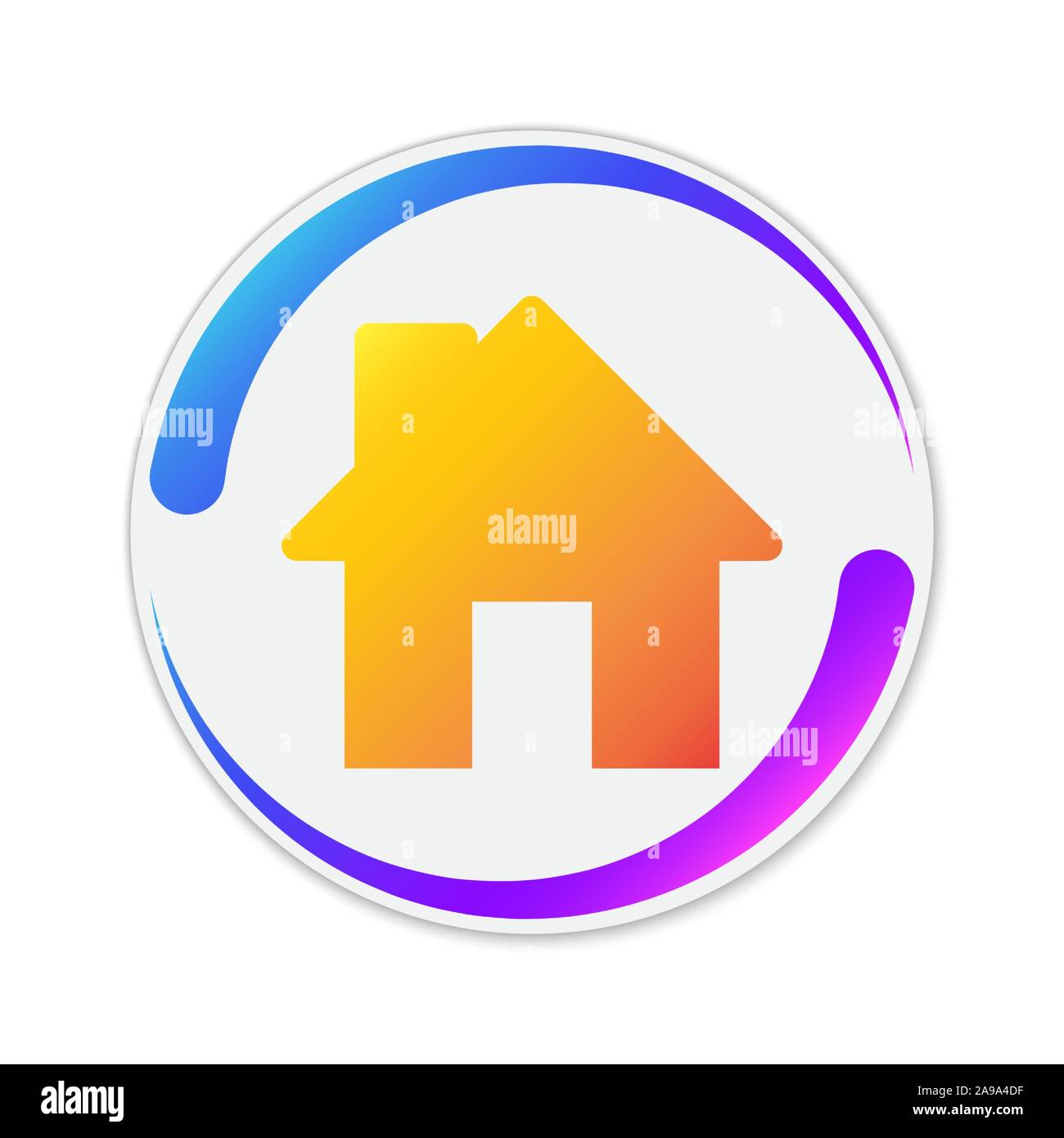Vector House icon. Paper sticker with shadow. Colorful symbol of ...