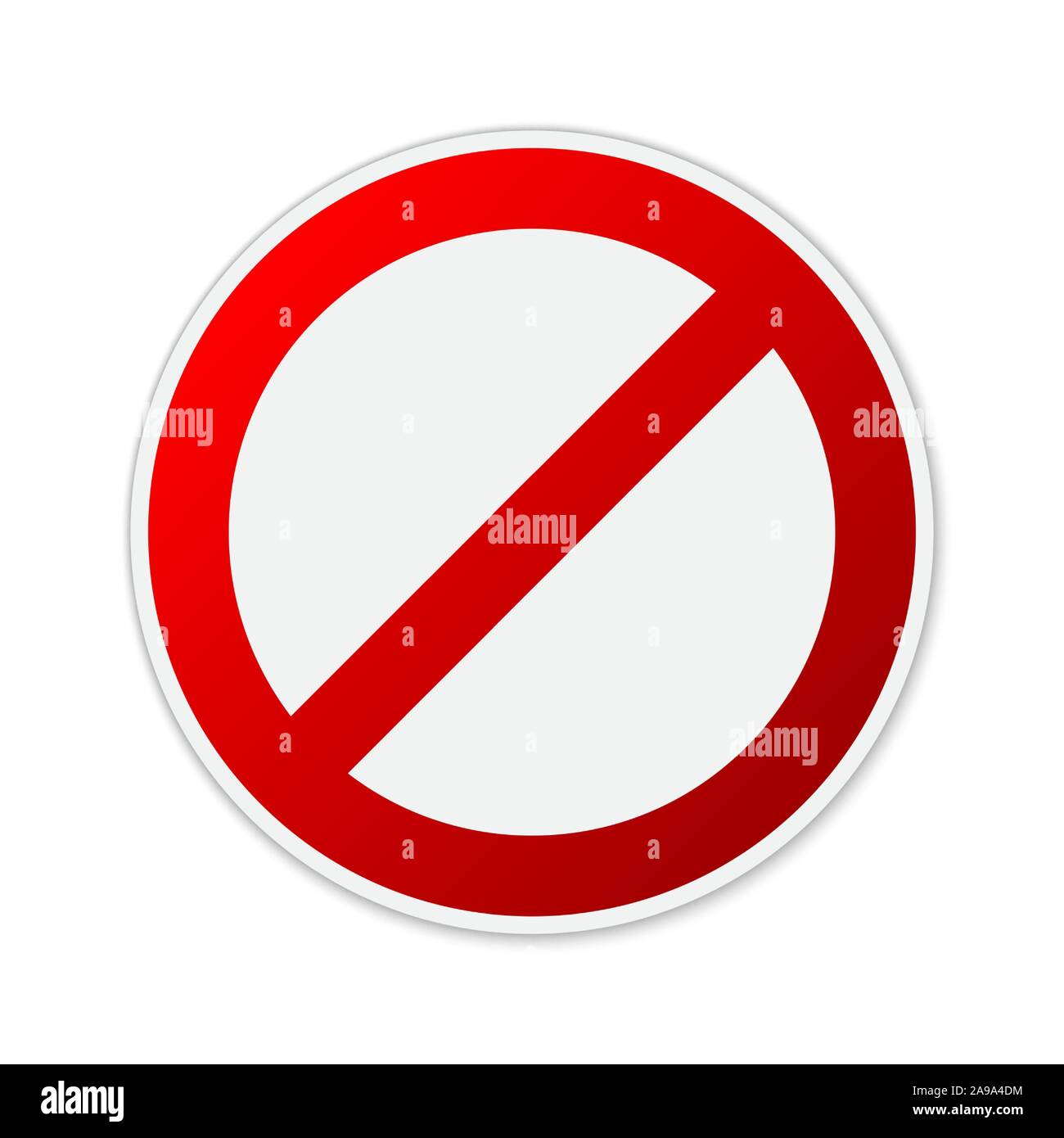 Vector Prohibition icon. No sign isolated. Red Stop icon. Paper sticker ...