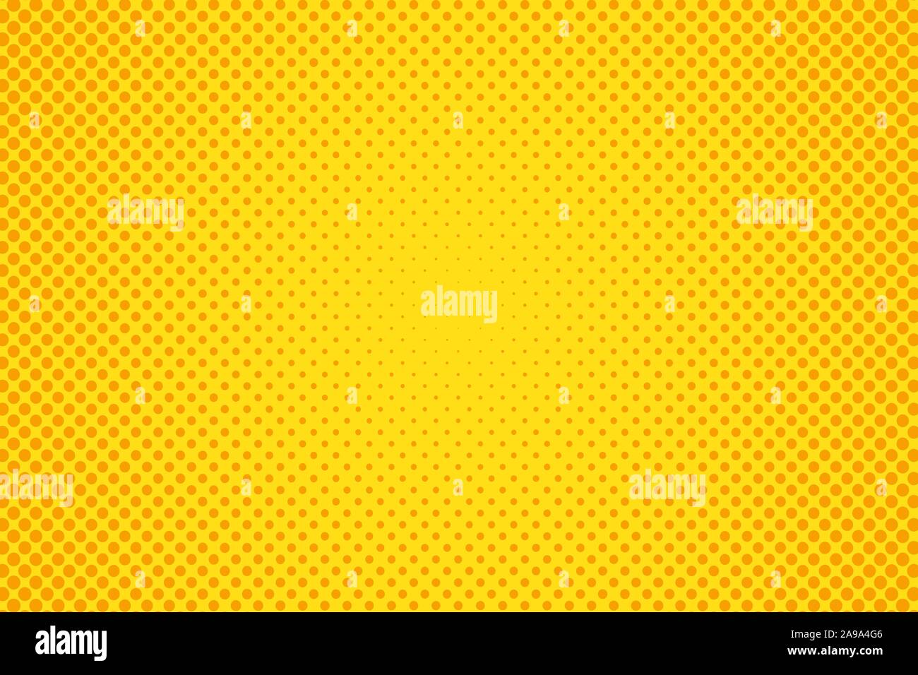 Yellow pop art dotted background. Vector halftone dots background Stock ...